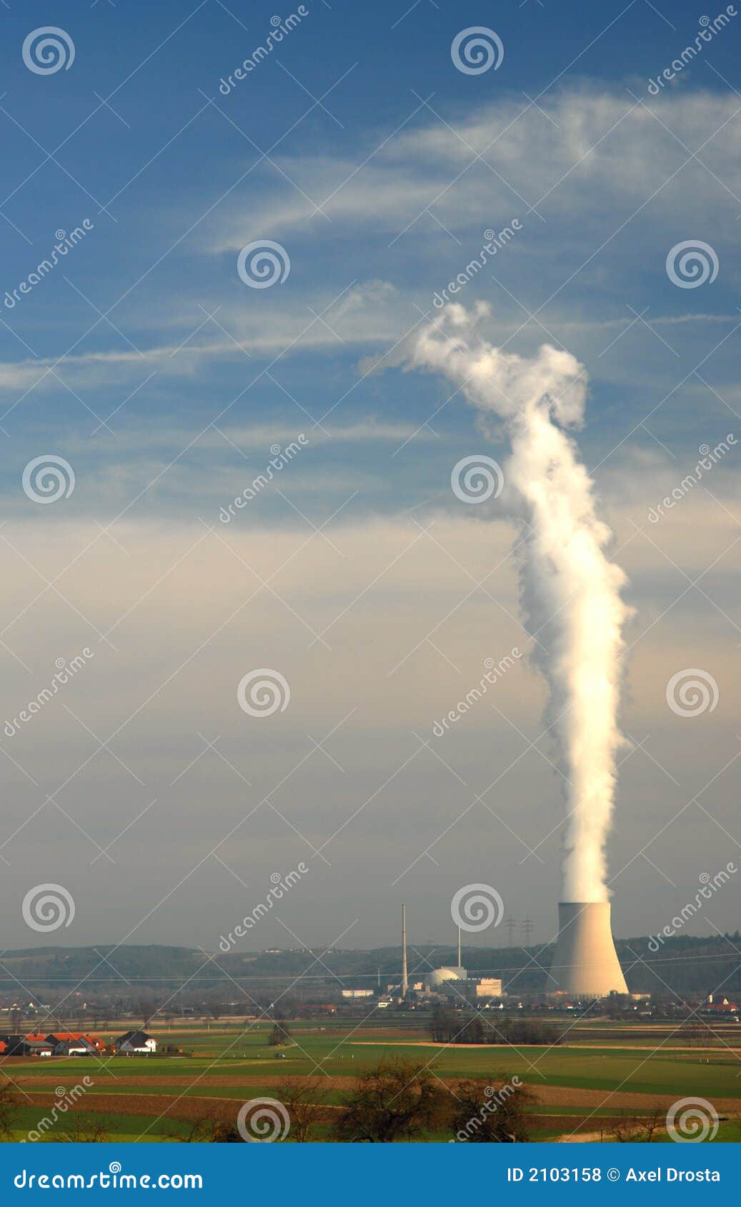 Steam from Nuclear Power Station Stock Photo - Image of tall, power ...