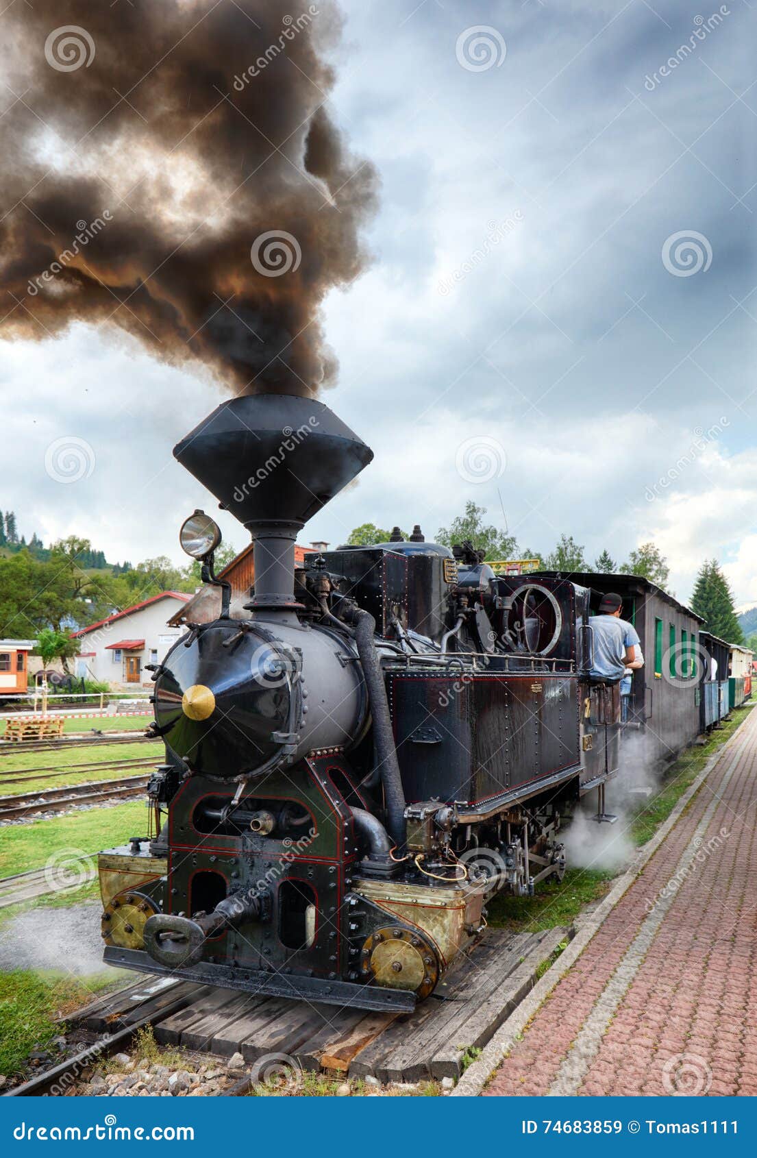 Steam Old Train, Cierny Balog, Slovakia Editorial Stock Image - Image ...