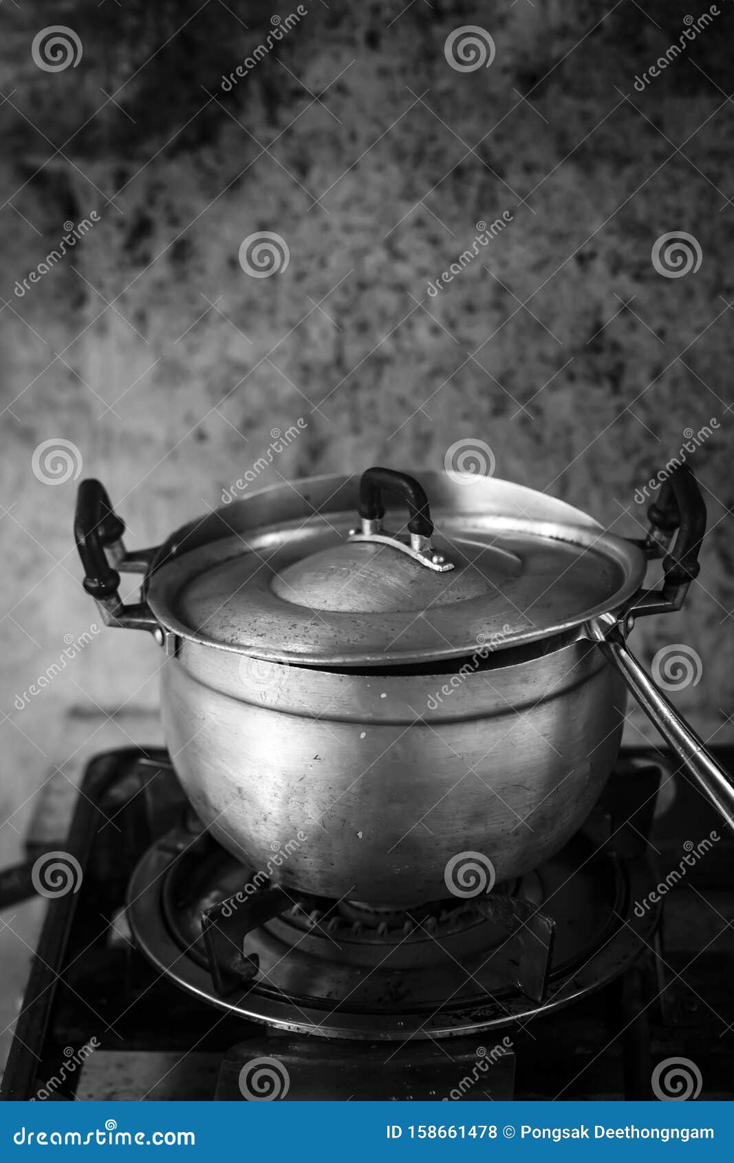Steam over cooking pot stock photo. Image of silver - 158661478