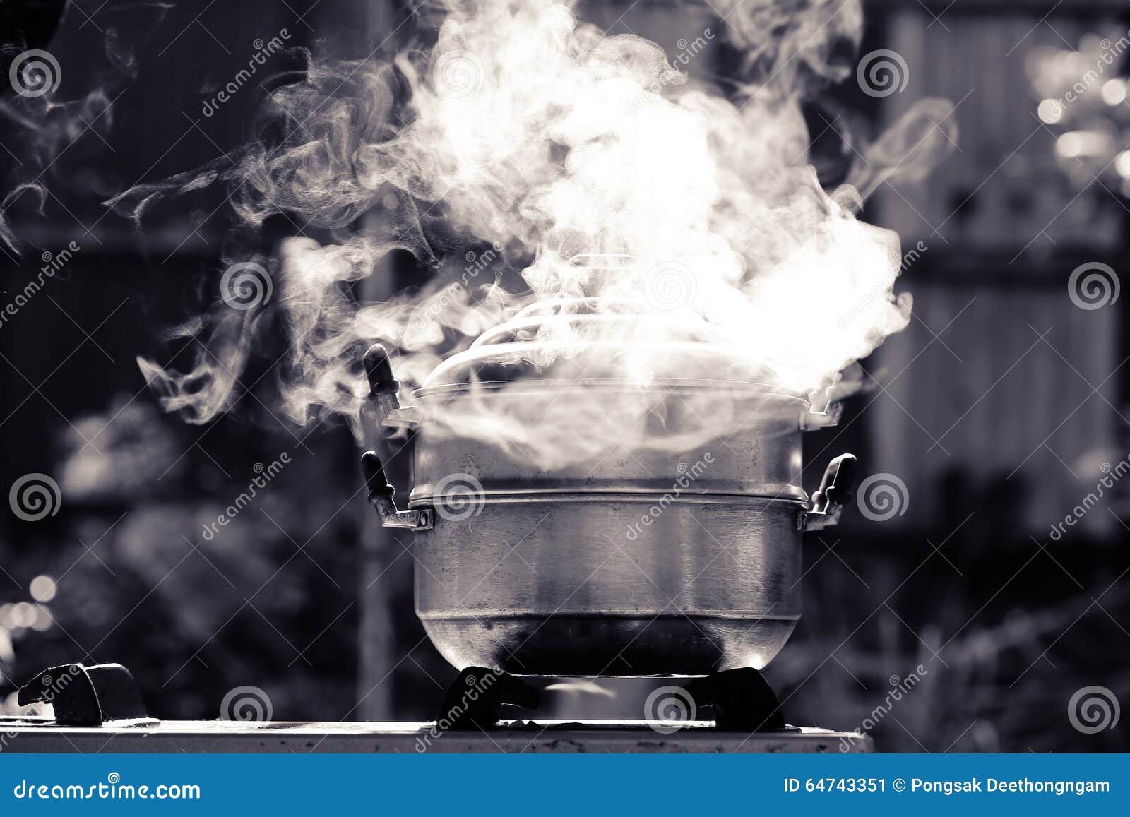 Steam over cooking pot stock image. Image of reflective - 64743351