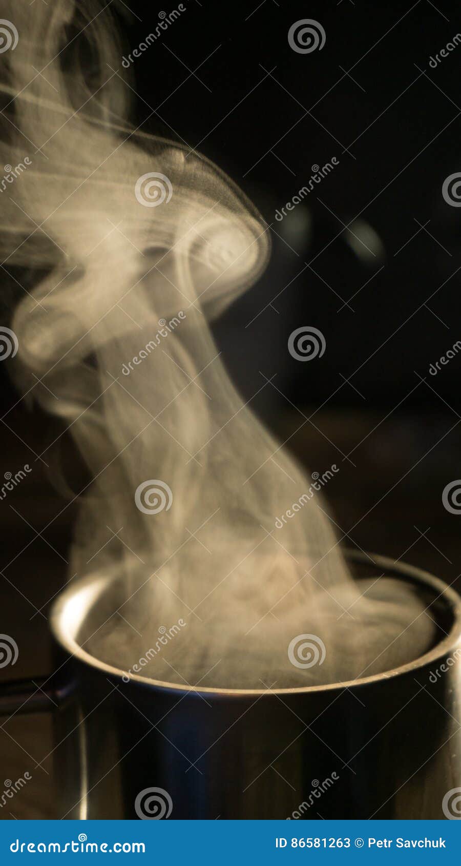 Coffee Cup And Steam Made From Beans, Grain. On White B Royalty-Free ...