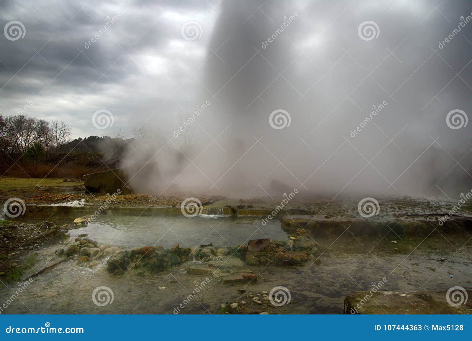 Steam over hot spring stock image. Image of geothermal - 107444363