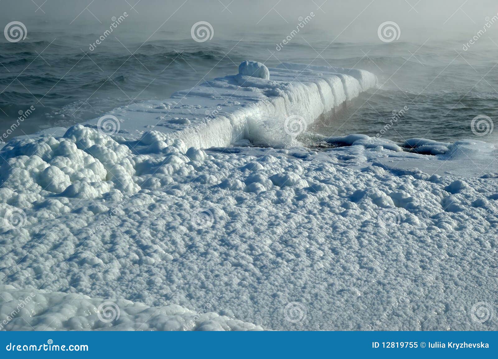 Steam Over Winter Storm Sea Stock Image - Image of water, gale: 12819755