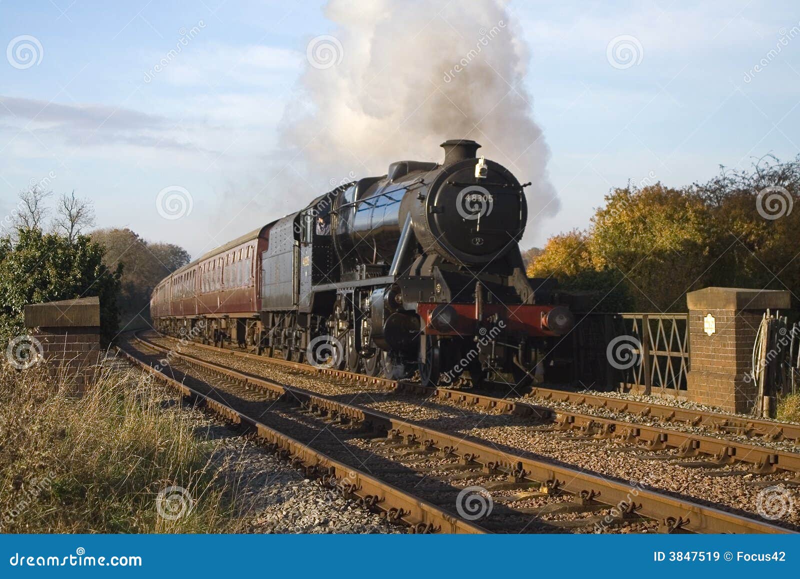 Steam passenger train stock image. Image of restored, preserved - 3847519