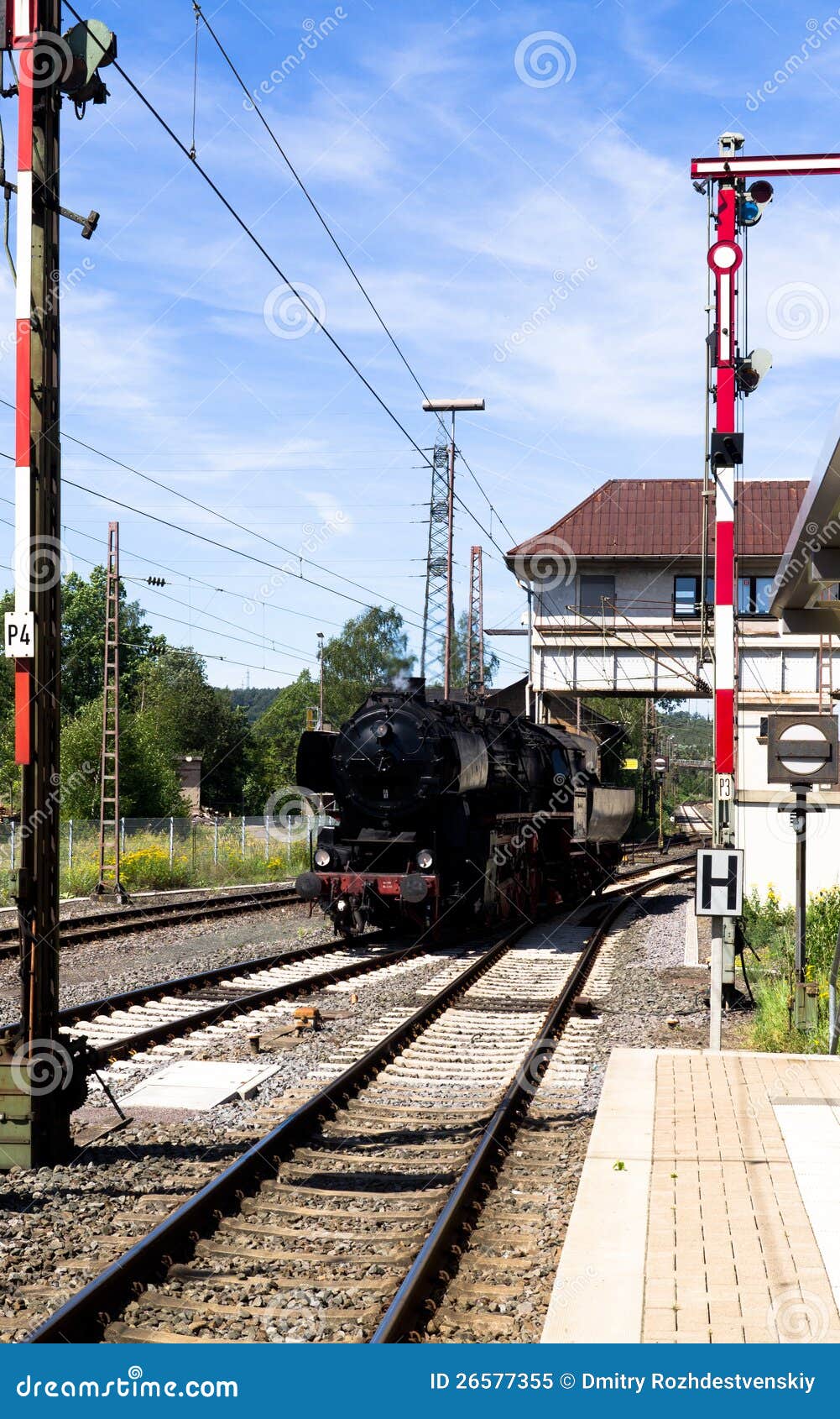 Steam Passing the Semaphore Stock Image - Image of siegerland, retro ...