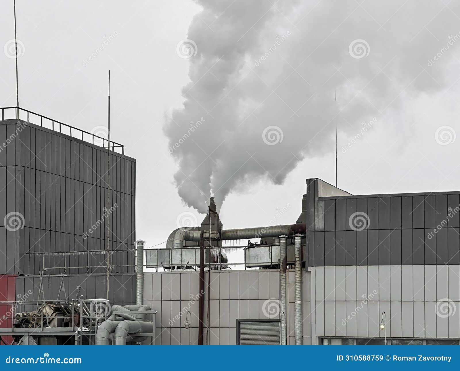 Steam from the Pipe of an Industrial Enterprise Stock Image - Image of ...