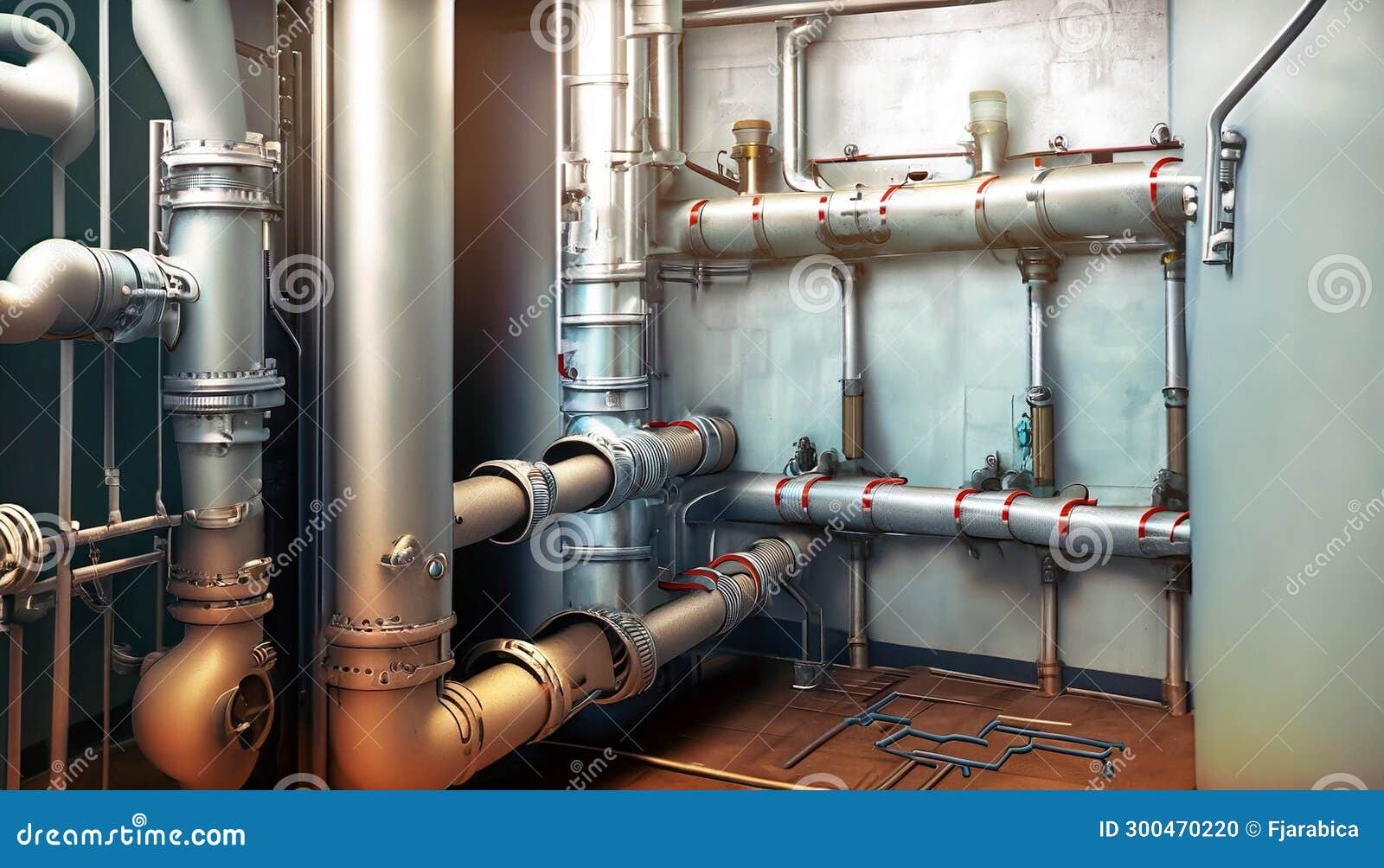 Steam pipe stock illustration. Illustration of brass - 300470220