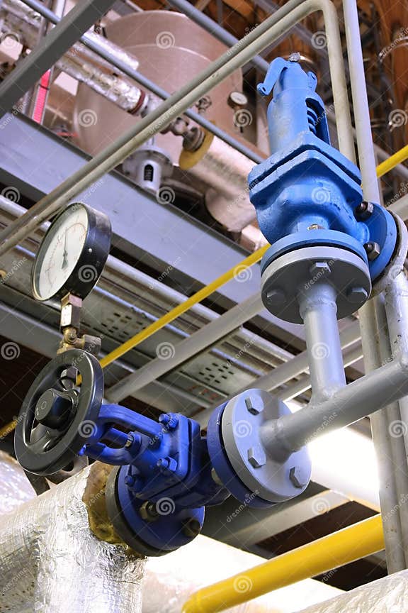 Steam pipe with a valve stock image. Image of bolts, wheels - 10732819