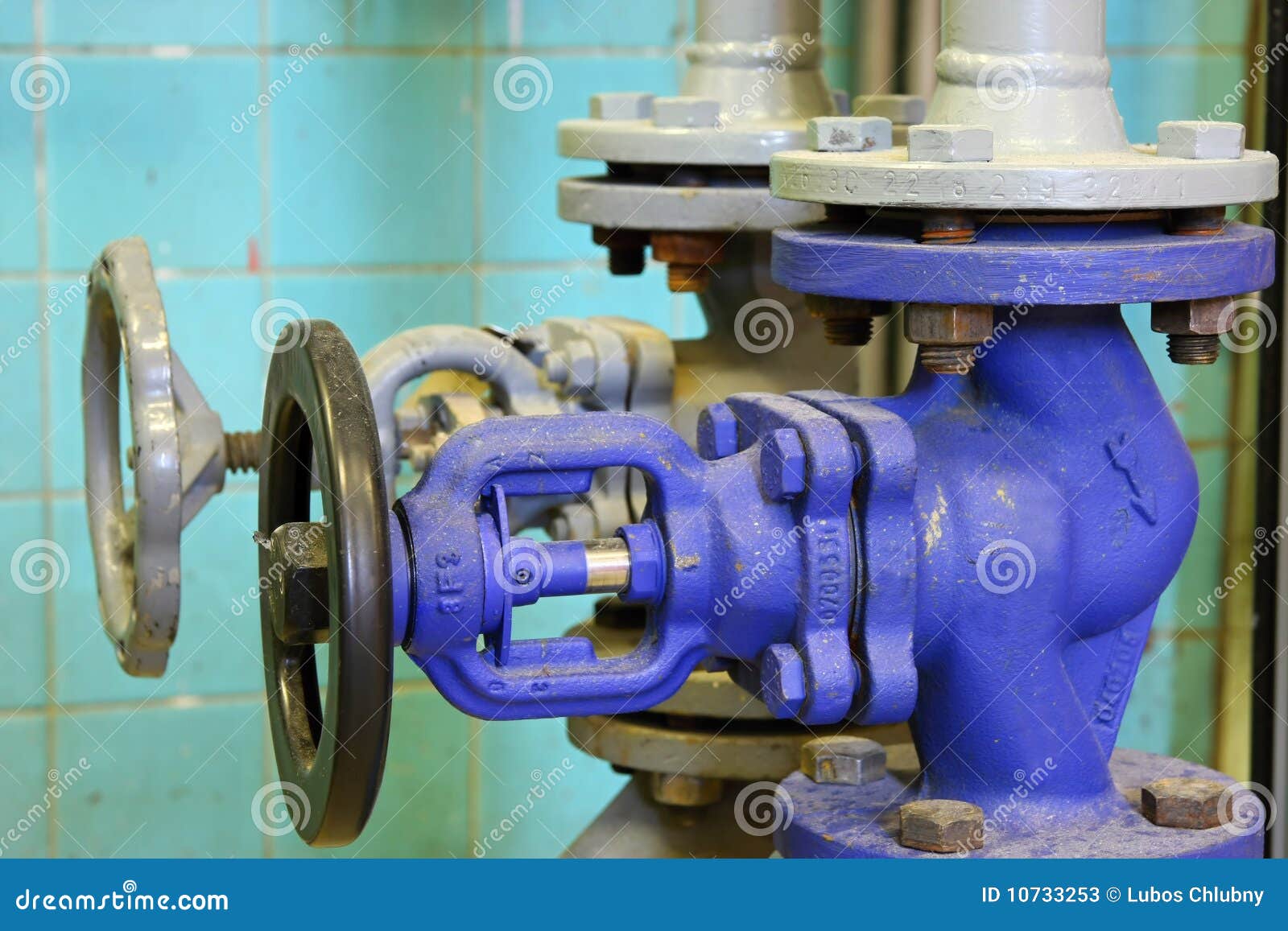 Steam pipe with a valve stock image. Image of drilling - 10733253