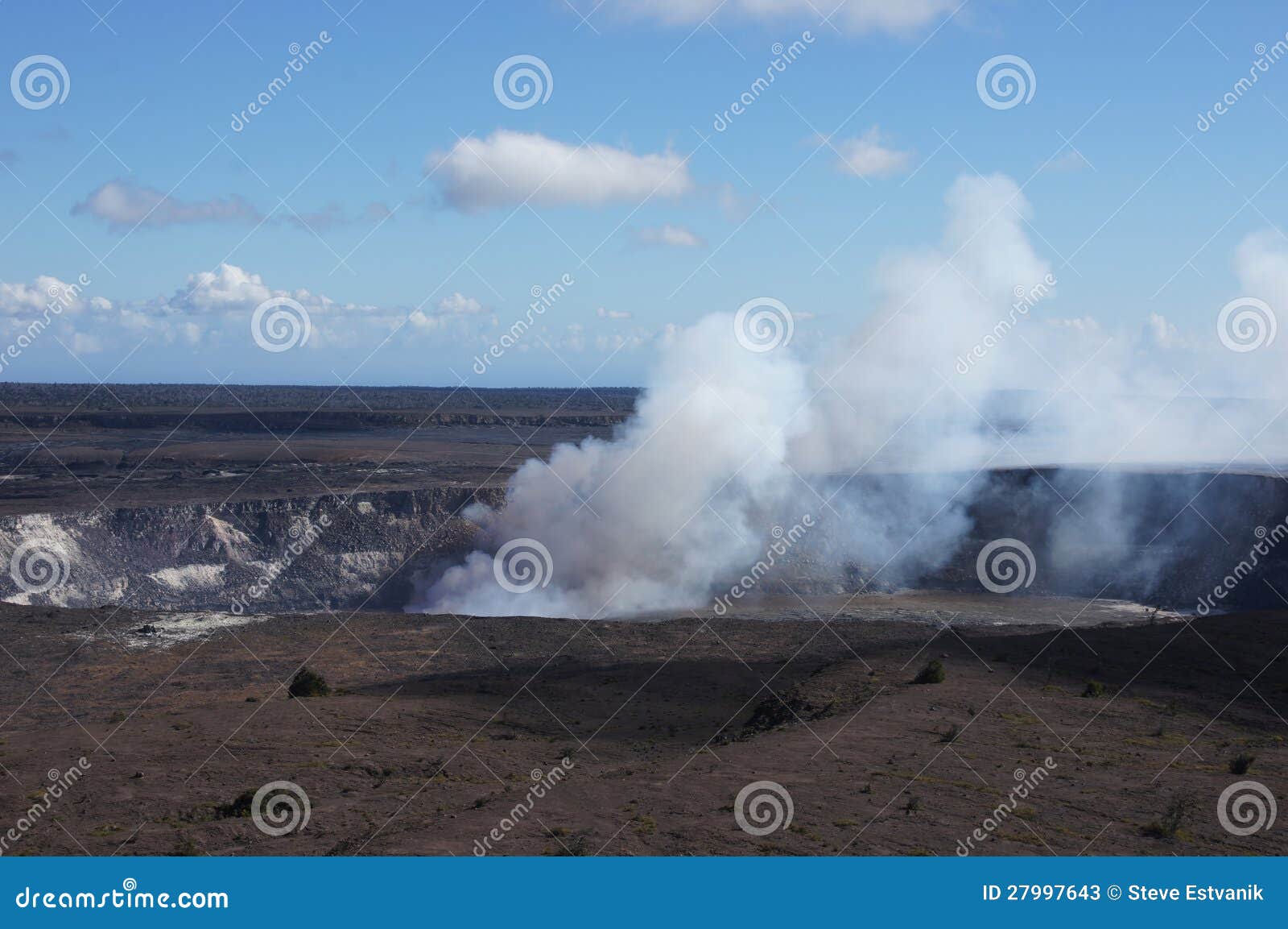 Steam Plume Rising from Active Volcano Stock Image - Image of park ...