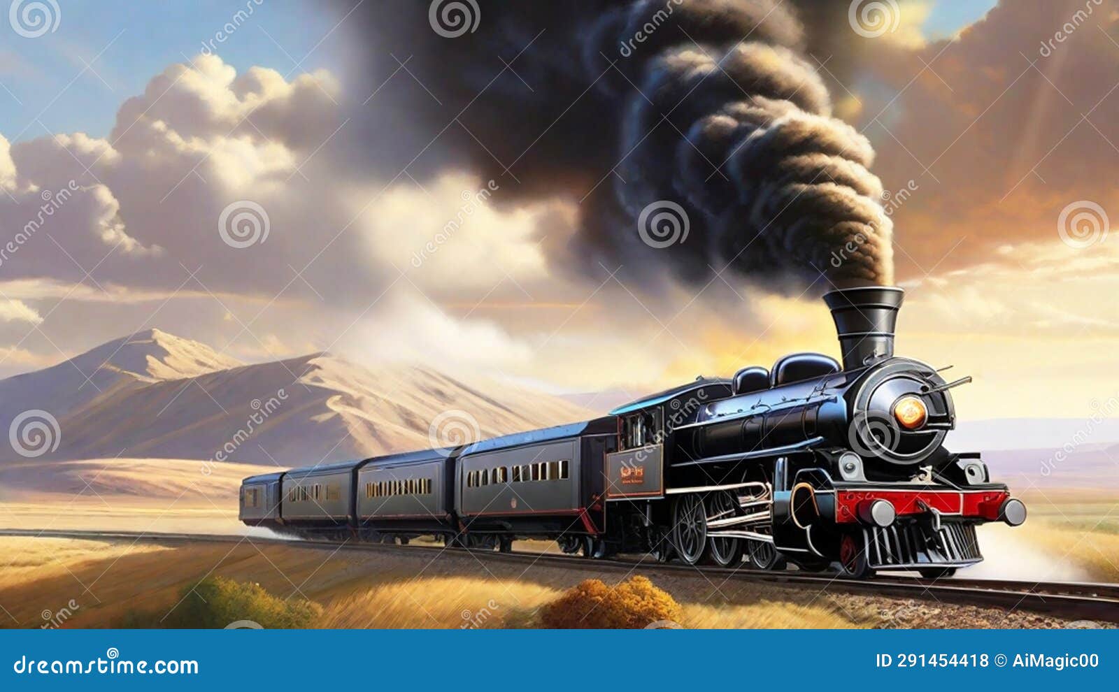 The Journey Of A Classic Wooden Sailing Ship In A Stormy Sky, Clouds ...