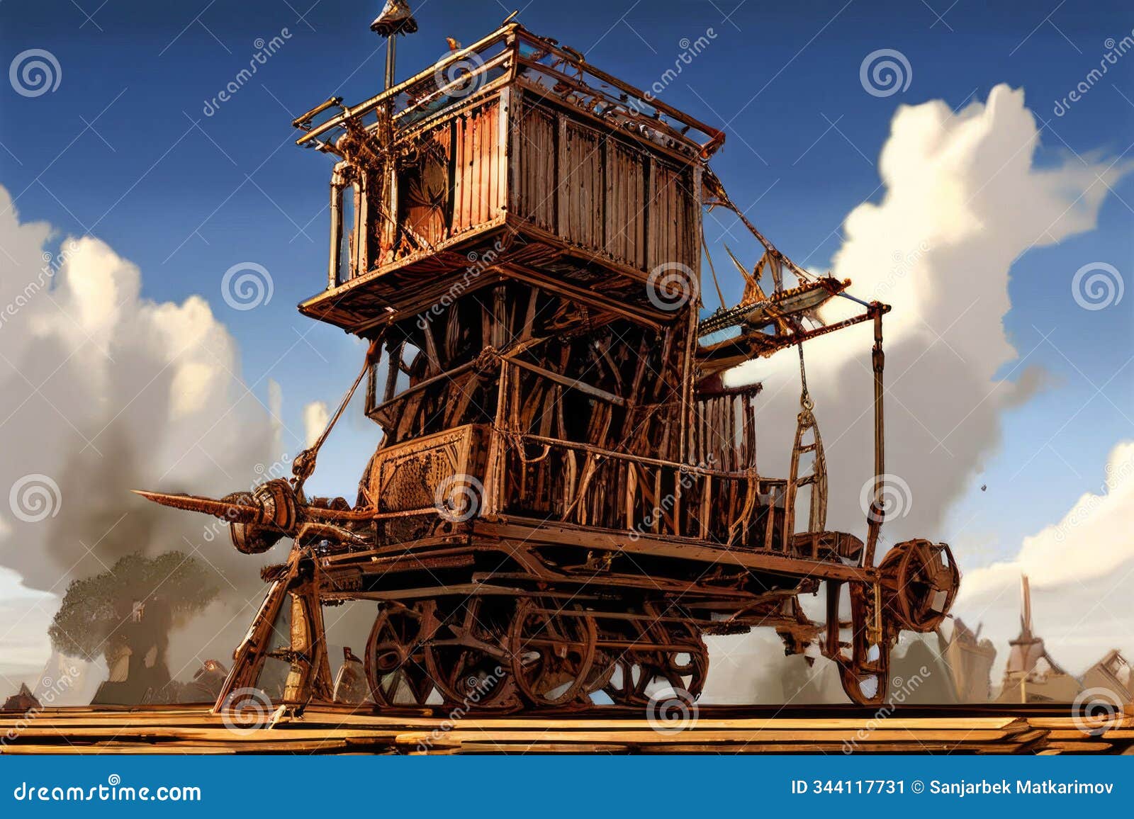 Steam Powered Siege Engine with Geared Catapulta Siege Engine Wi Stock ...
