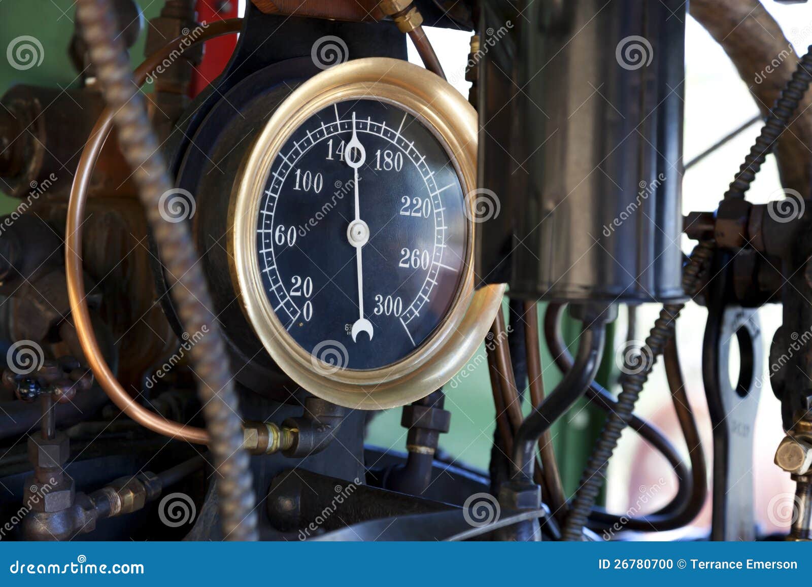 Steam Pressure Guage stock photo. Image of engine, antique - 26780700