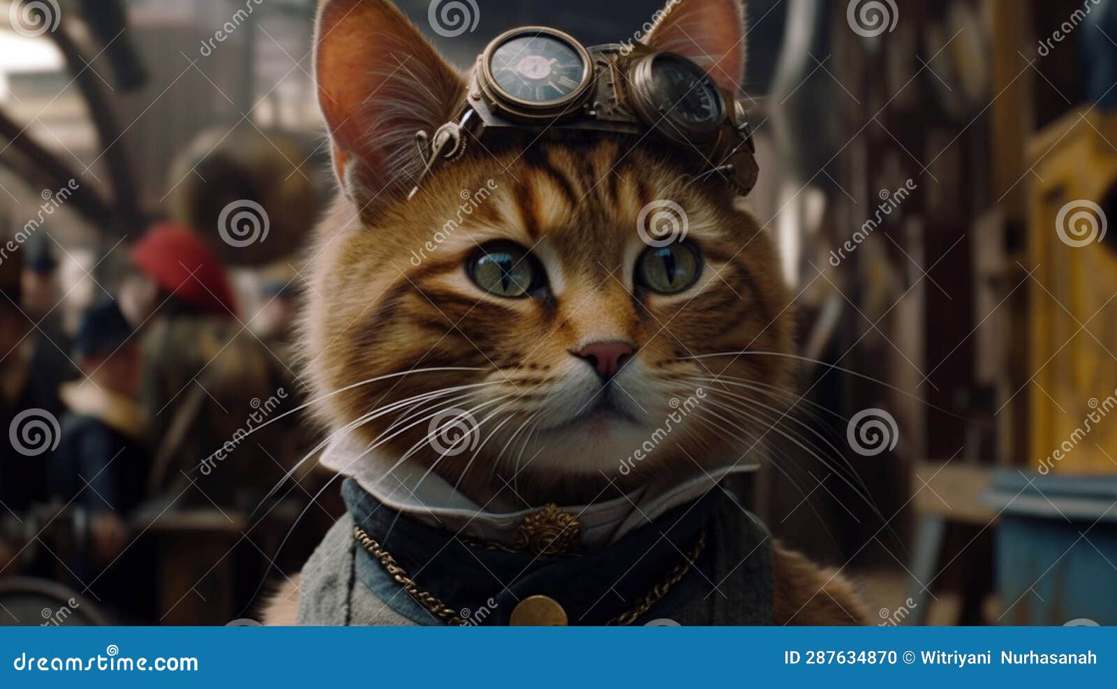 Steam Punk and Steam Punk Grunge Cat. Steam Punk Cat in the Hat Stock ...