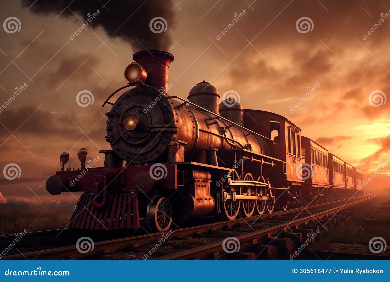 Steam Punk Locomotive from 19th Century. Generate Ai Stock Illustration ... Steam Punk Locomotive from 19th Century. Generate Ai Stock Illustration ...