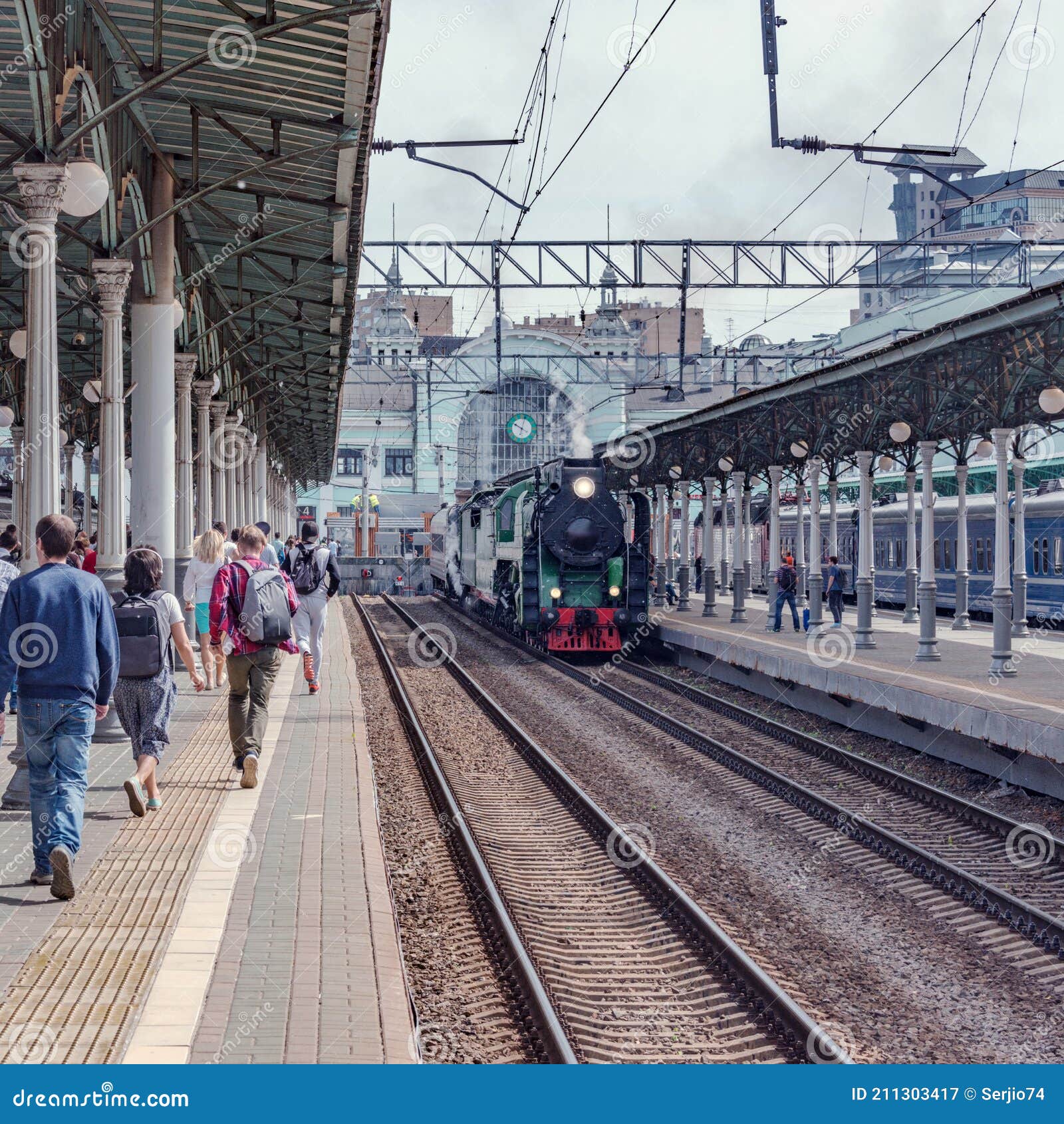 Steam Retro Train Departs from the Station Editorial Photography ...