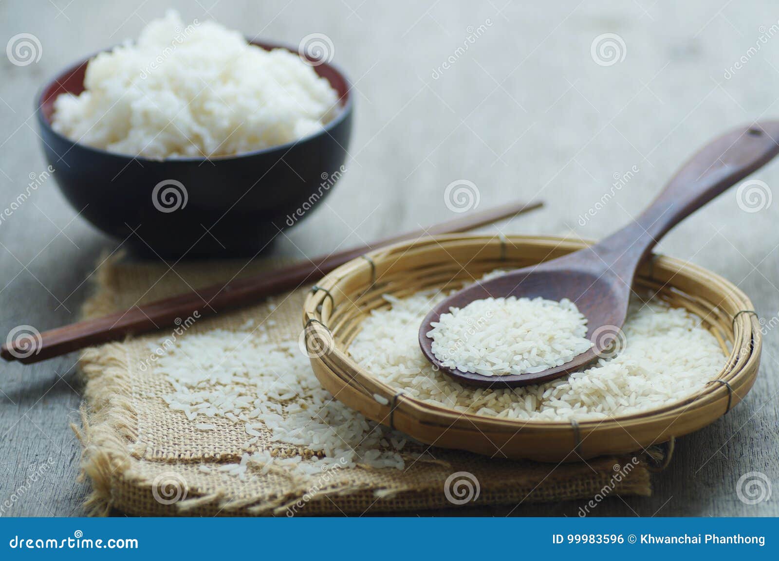Steam rice in bowl stock photo. Image of plain, culture - 99983596