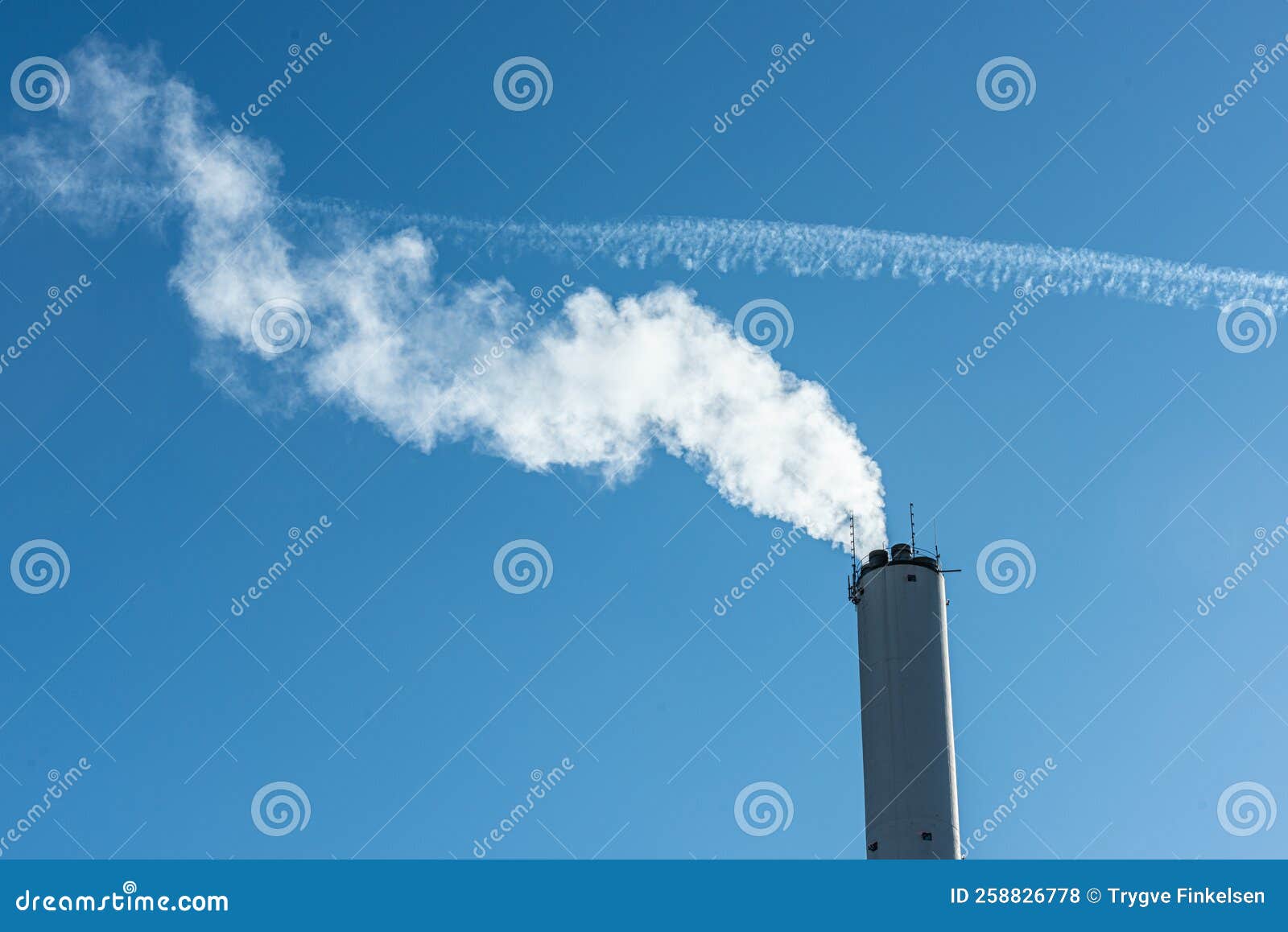Steam Rising from a Tall Chimney.. Stock Photo - Image of home, house ...