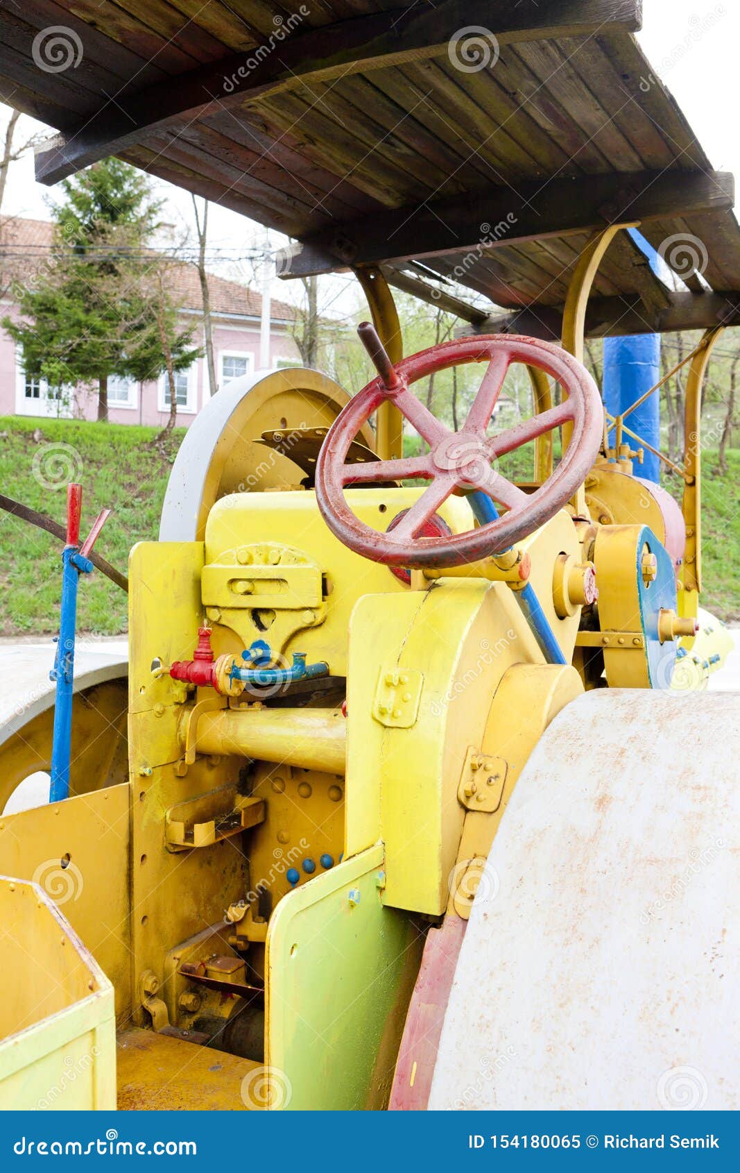 Steam roller stock image. Image of roller, outside, exteriors - 154180065