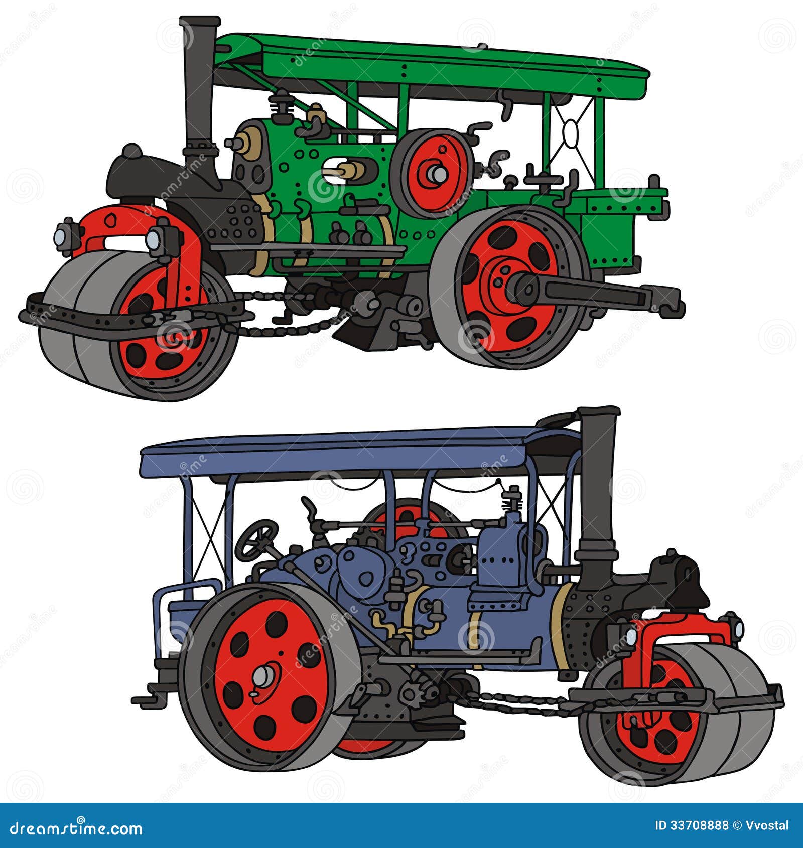 Steam roller stock vector. Illustration of roller, oldtimmer - 33708888