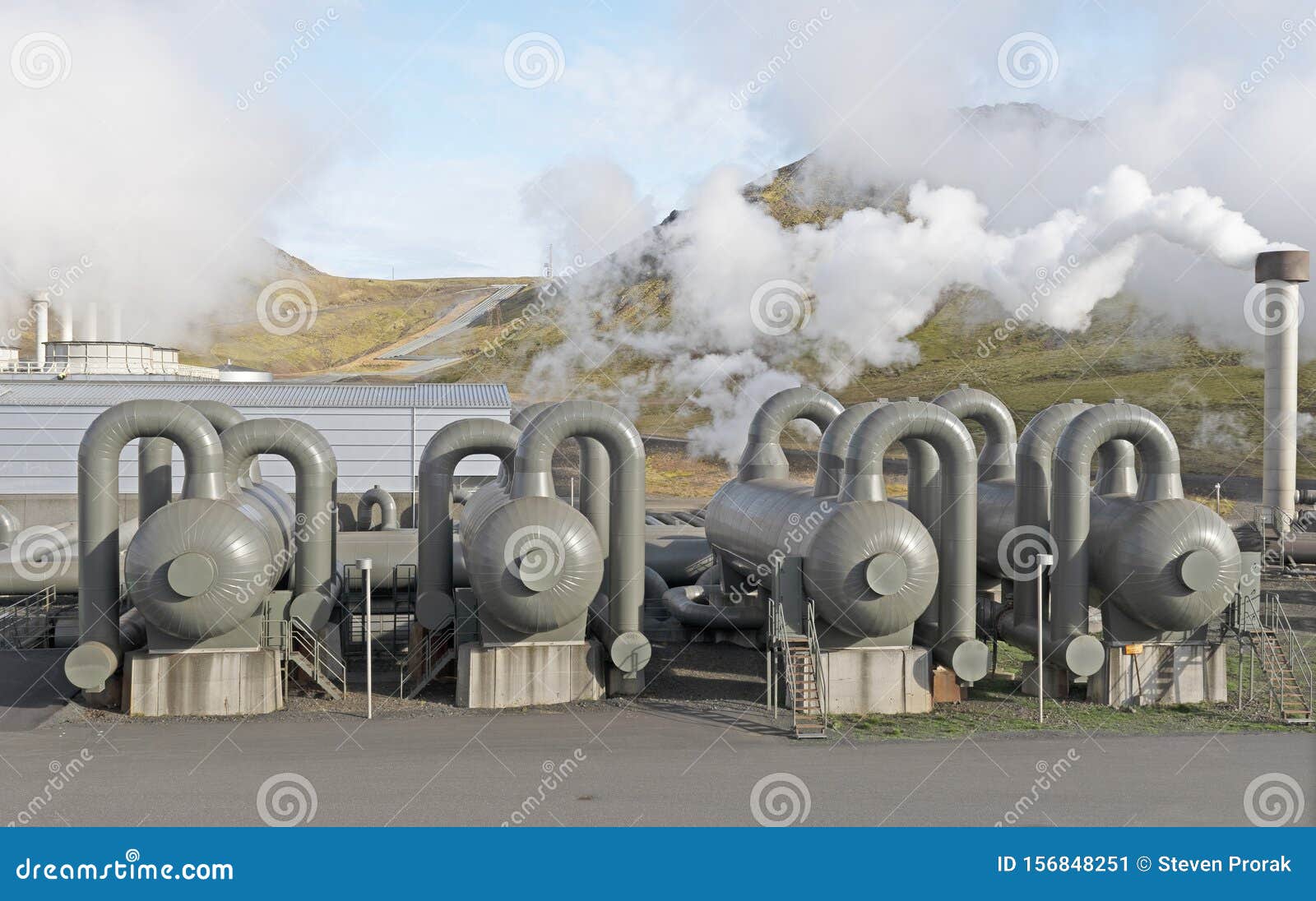 Steam Separators at a Geothermal Energy Plant Stock Image - Image of ...