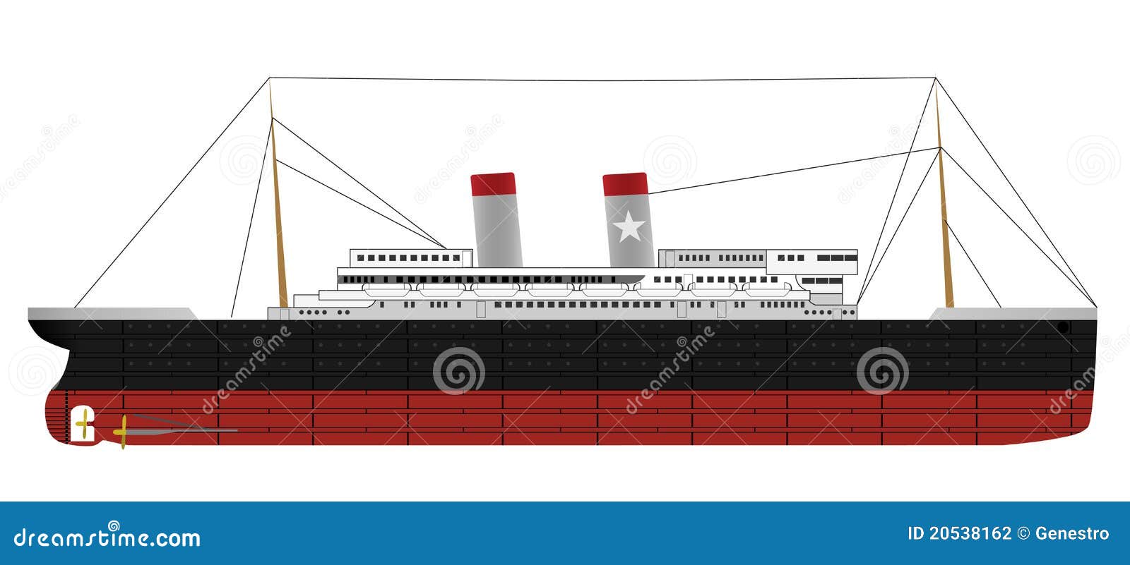 Retro Passenger River Steamboat In Cartoon Style On White Background ...
