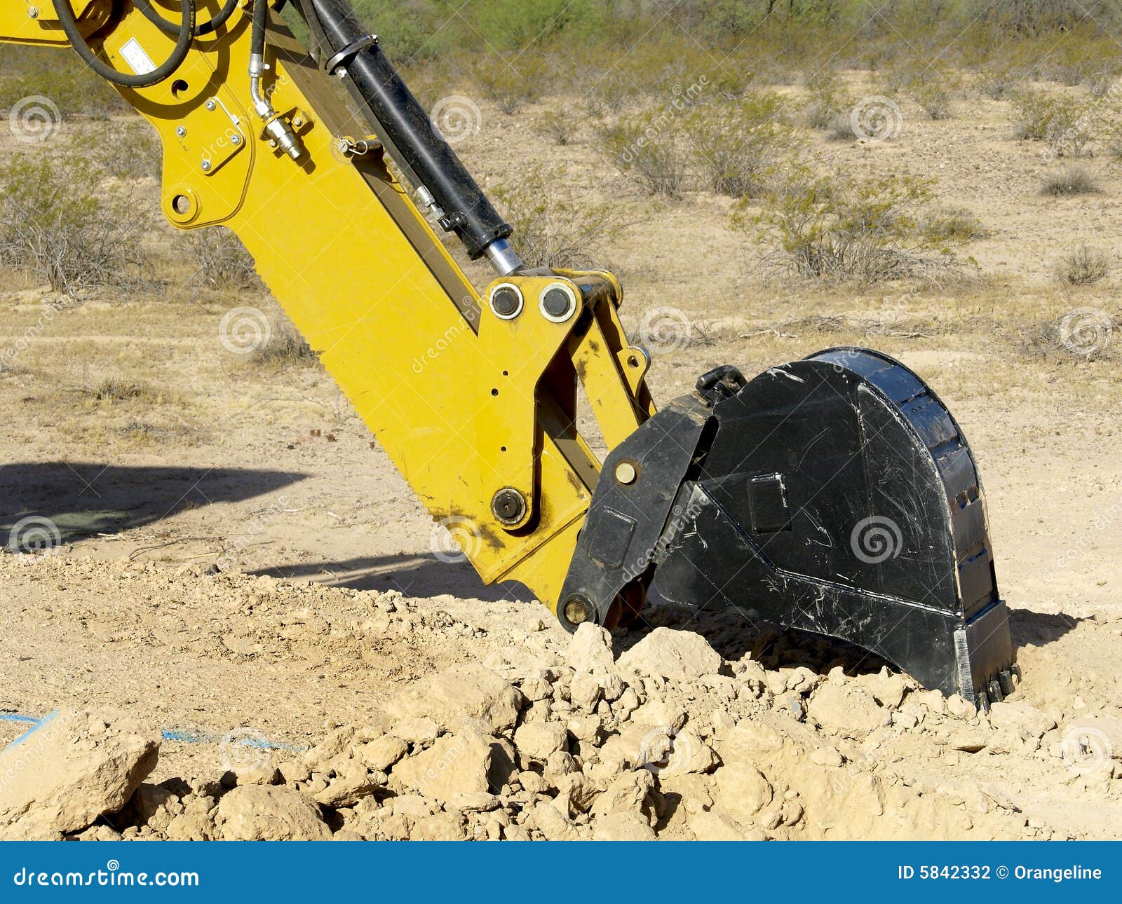Steam Shovel Digging in the Ground - Horizontal Stock Photo - Image of ...