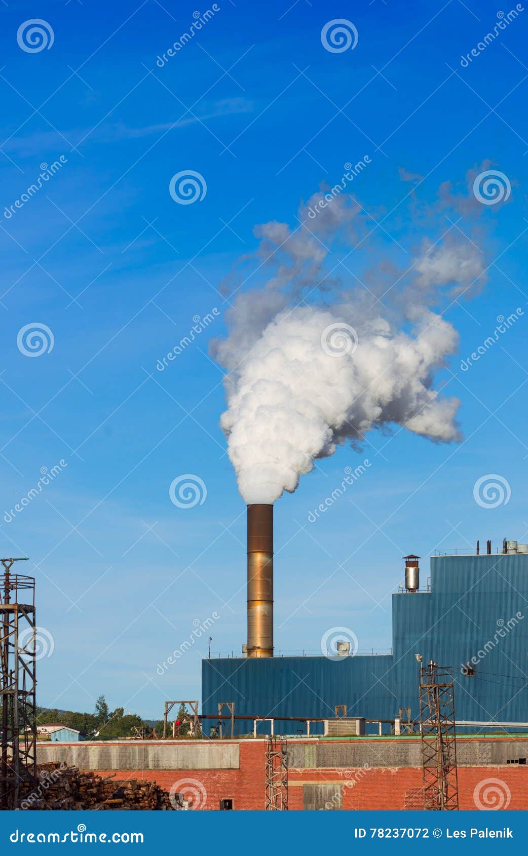Steam and Smoke from a Factory Chimney Stock Photo - Image of cloud ...