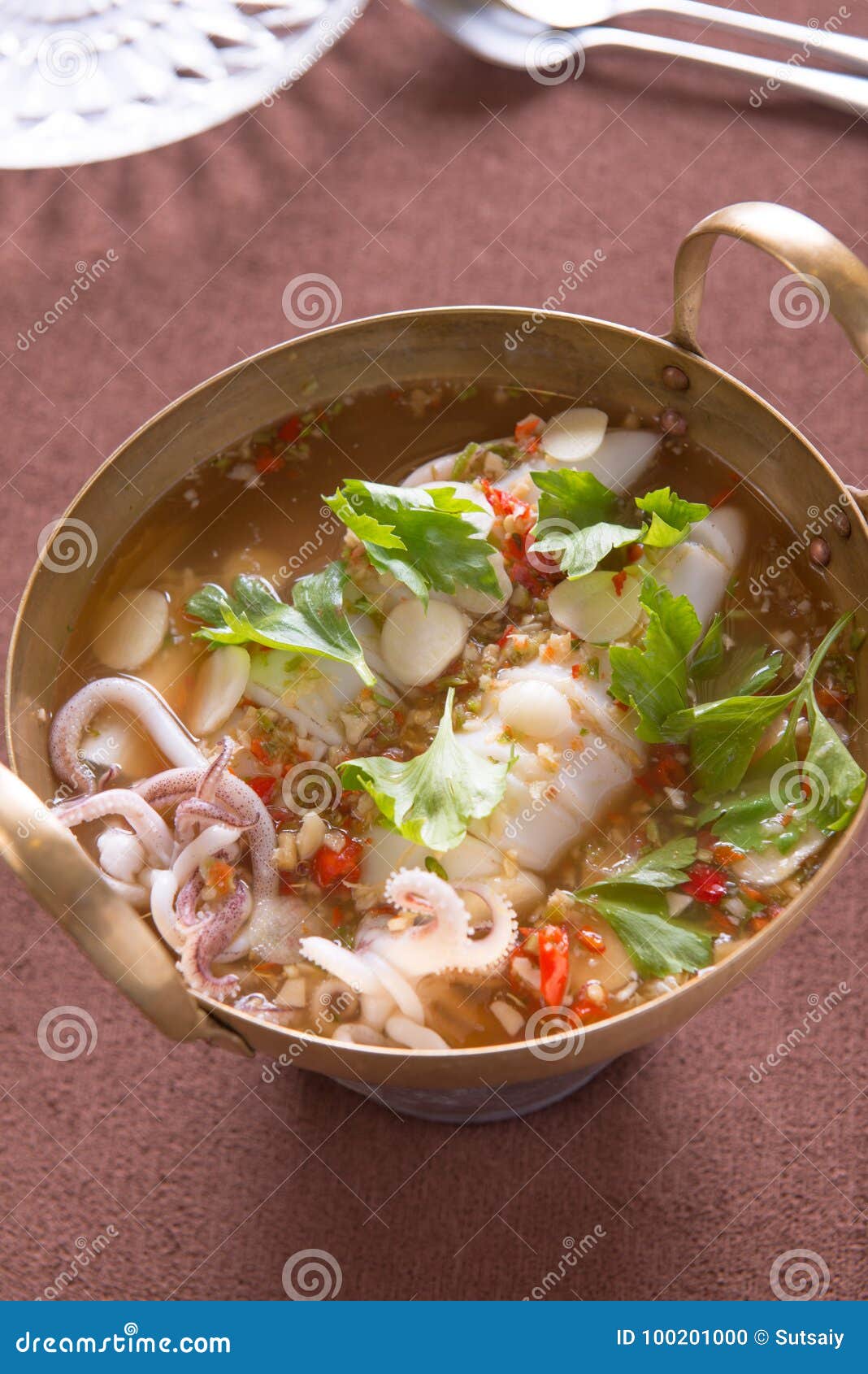 Steam Squid with Spicy Chilli Stock Photo - Image of asian, health ...