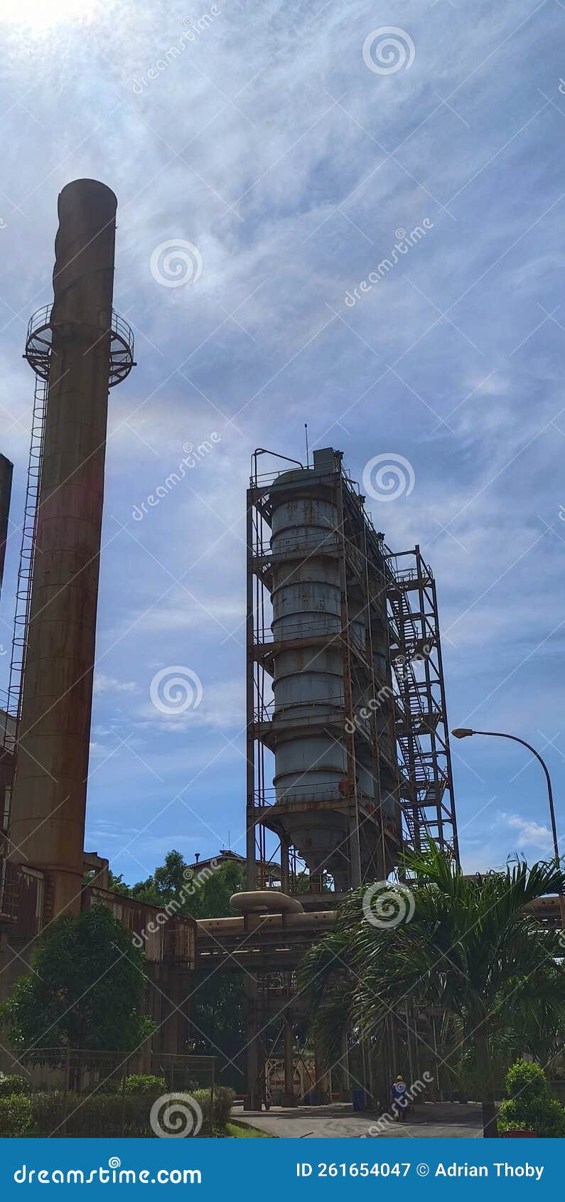 Steam Tower Generator Plant Stock Image - Image of mast, tower: 261654047