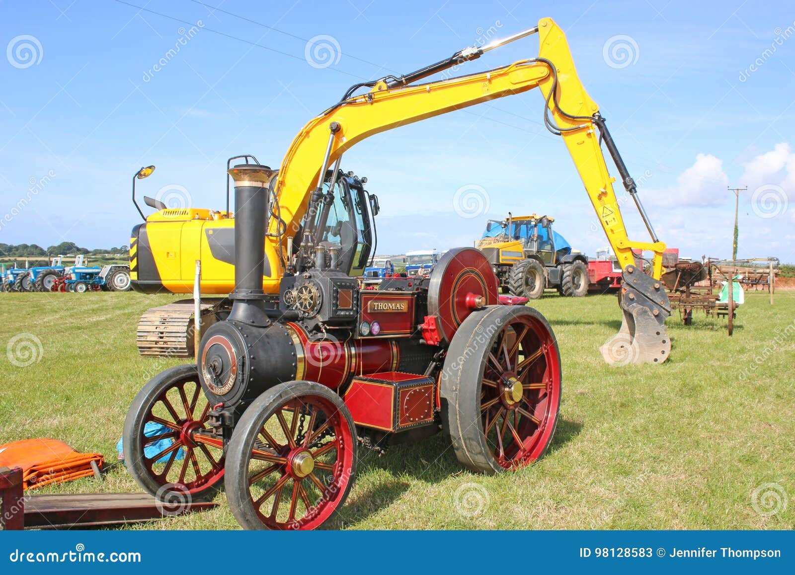 Steam Traction engine editorial stock photo. Image of machines - 98128583