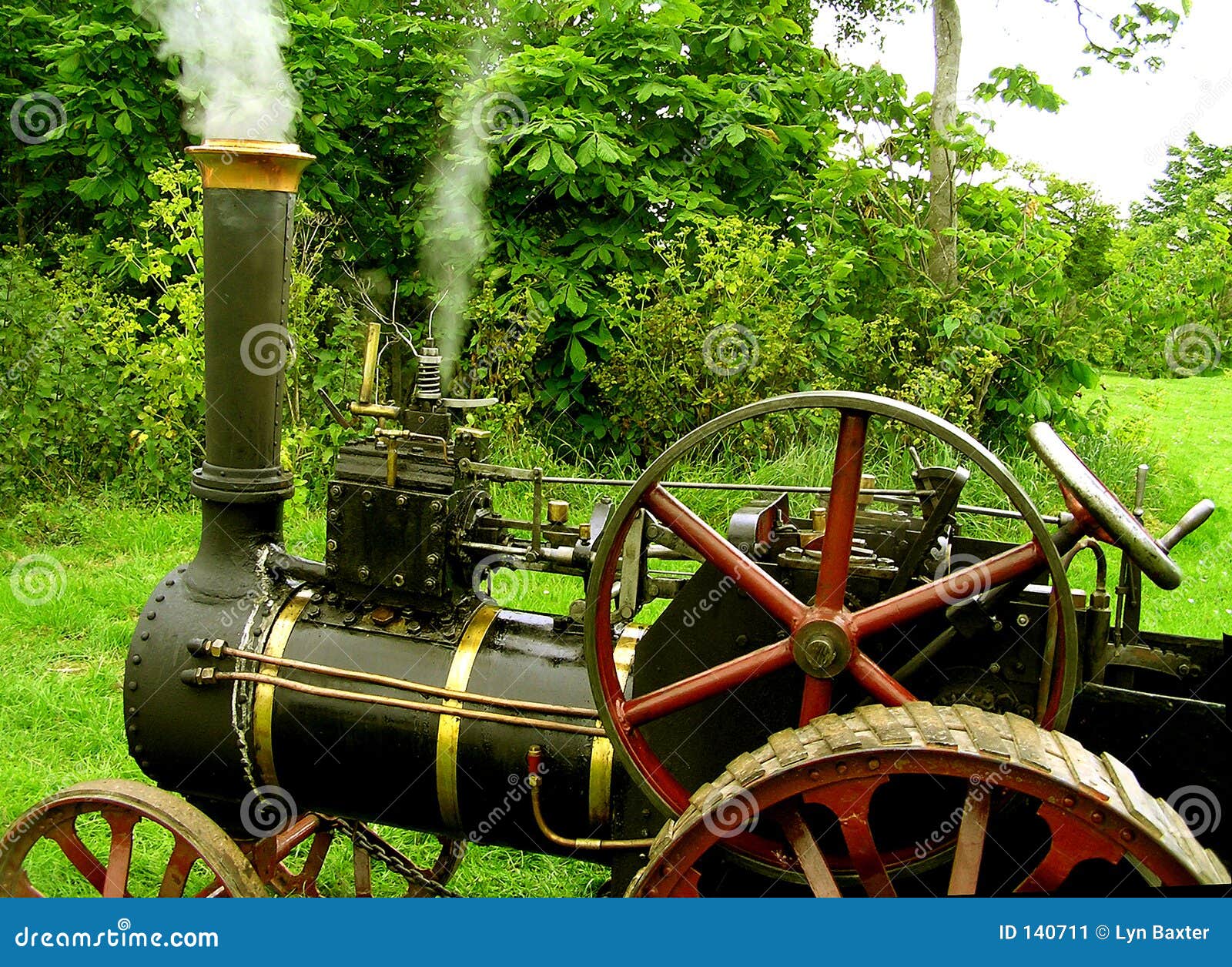 Steam Tractor stock image. Image of farm, pasture, wheel - 140711