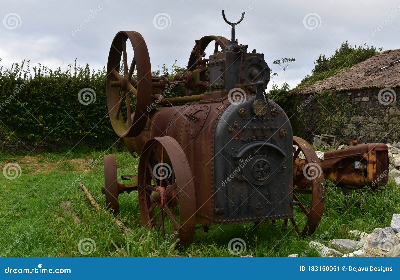 Steam Tractor Rusting through on an Old Farm Stock Image - Image of ...