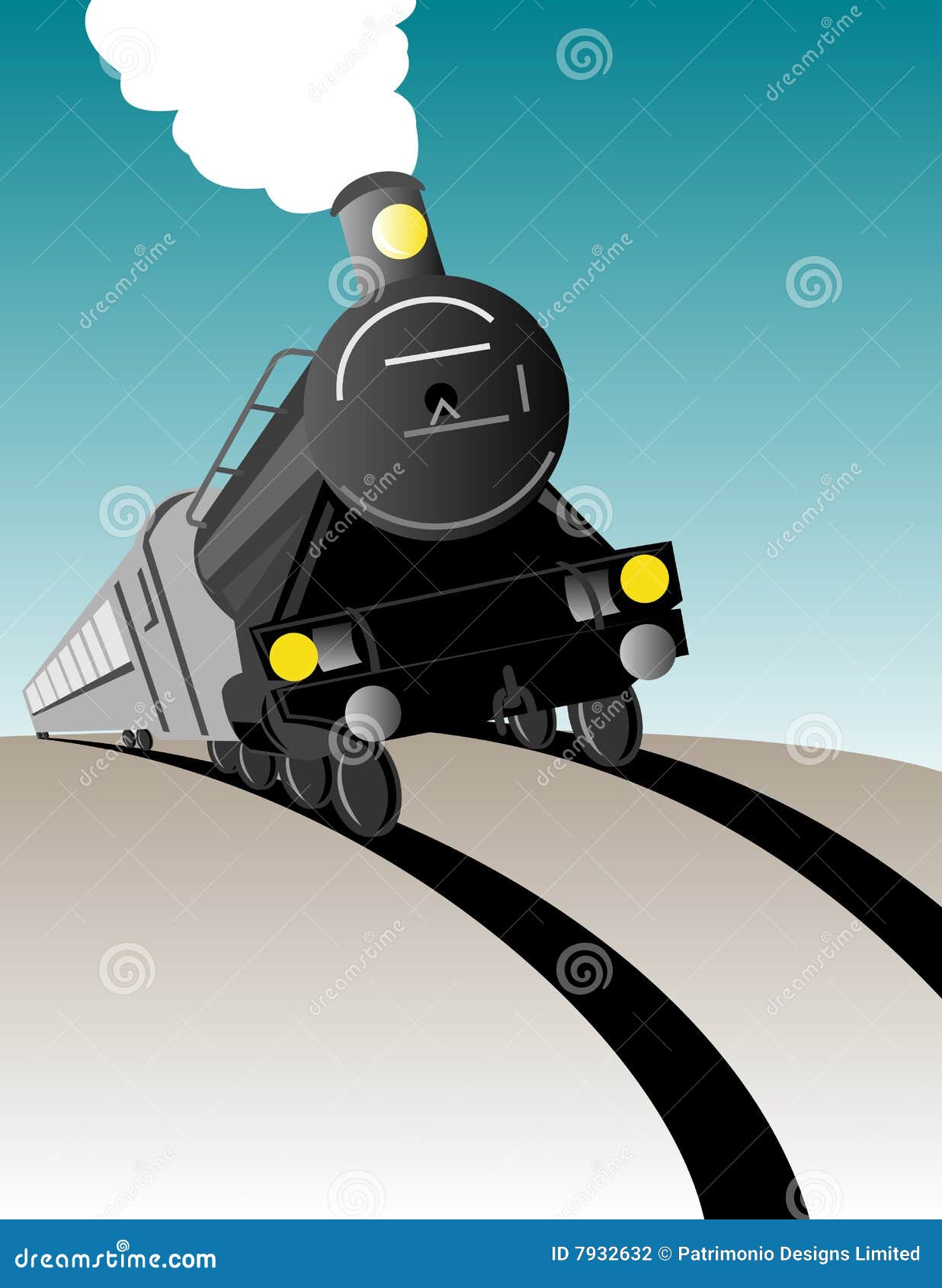 Steam train stock illustration. Illustration of steam - 7932632