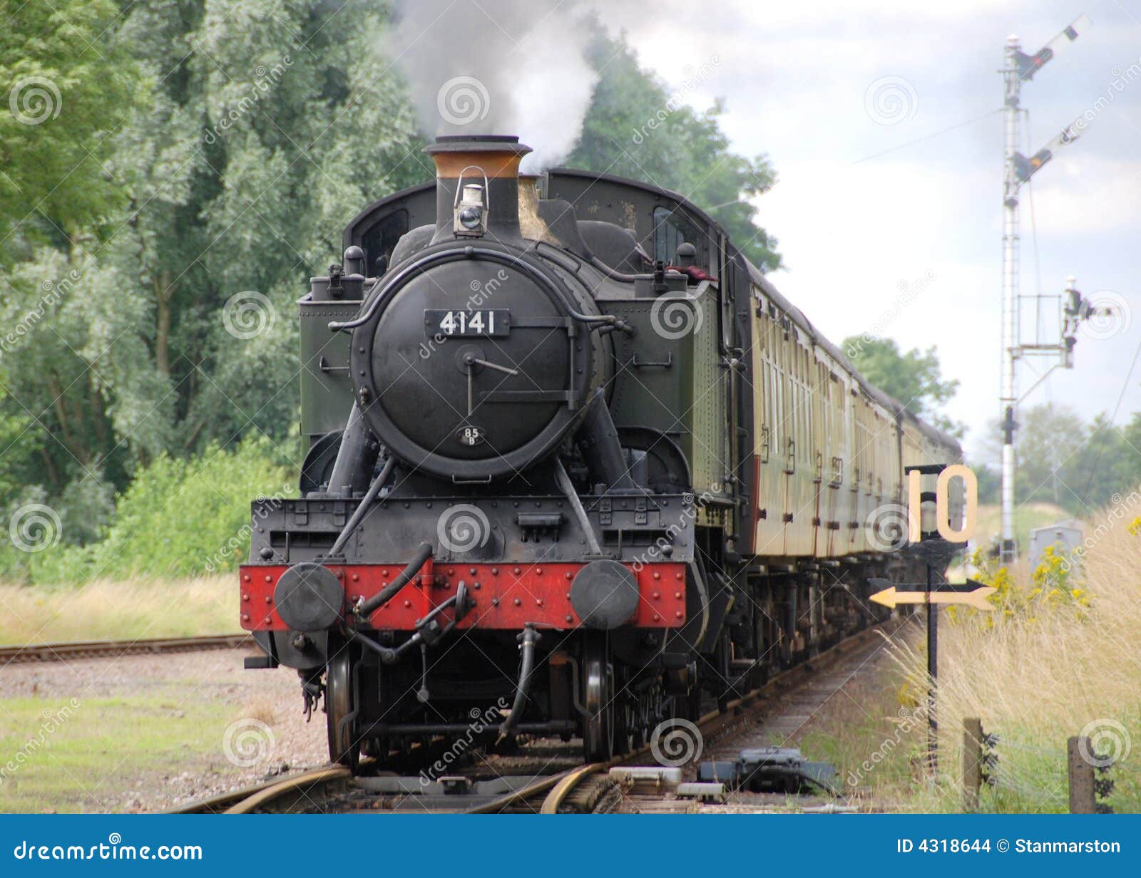 Steam Train Approaching stock photo. Image of preservation - 4318644