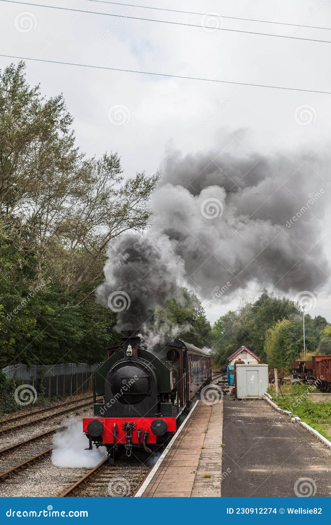 Steam Train Approaching a Platform Stock Photo - Image of locomotive ...