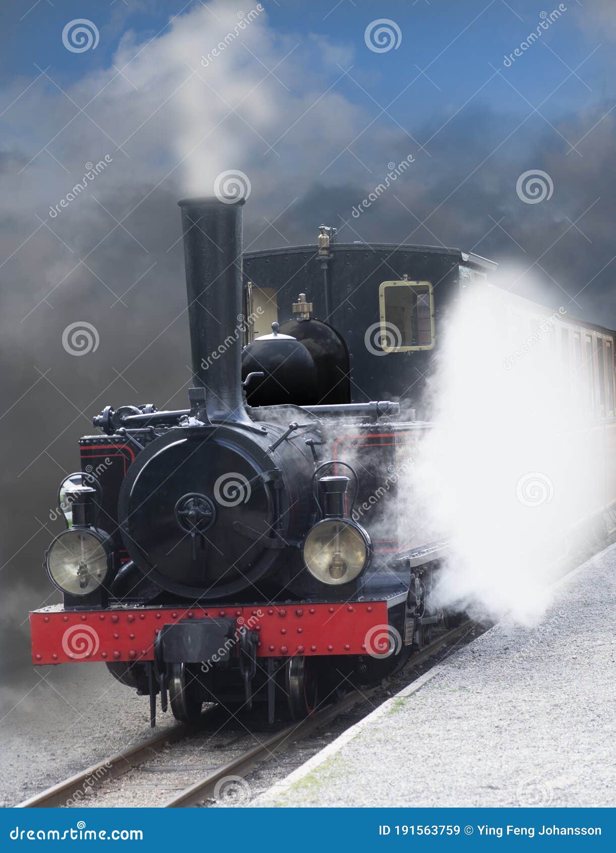 Steam Train Approaching Station Stock Image - Image of departure ...