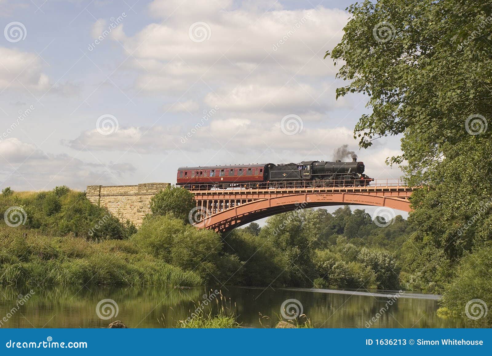 Steam Train and Carriage. stock image. Image of valley - 1636213