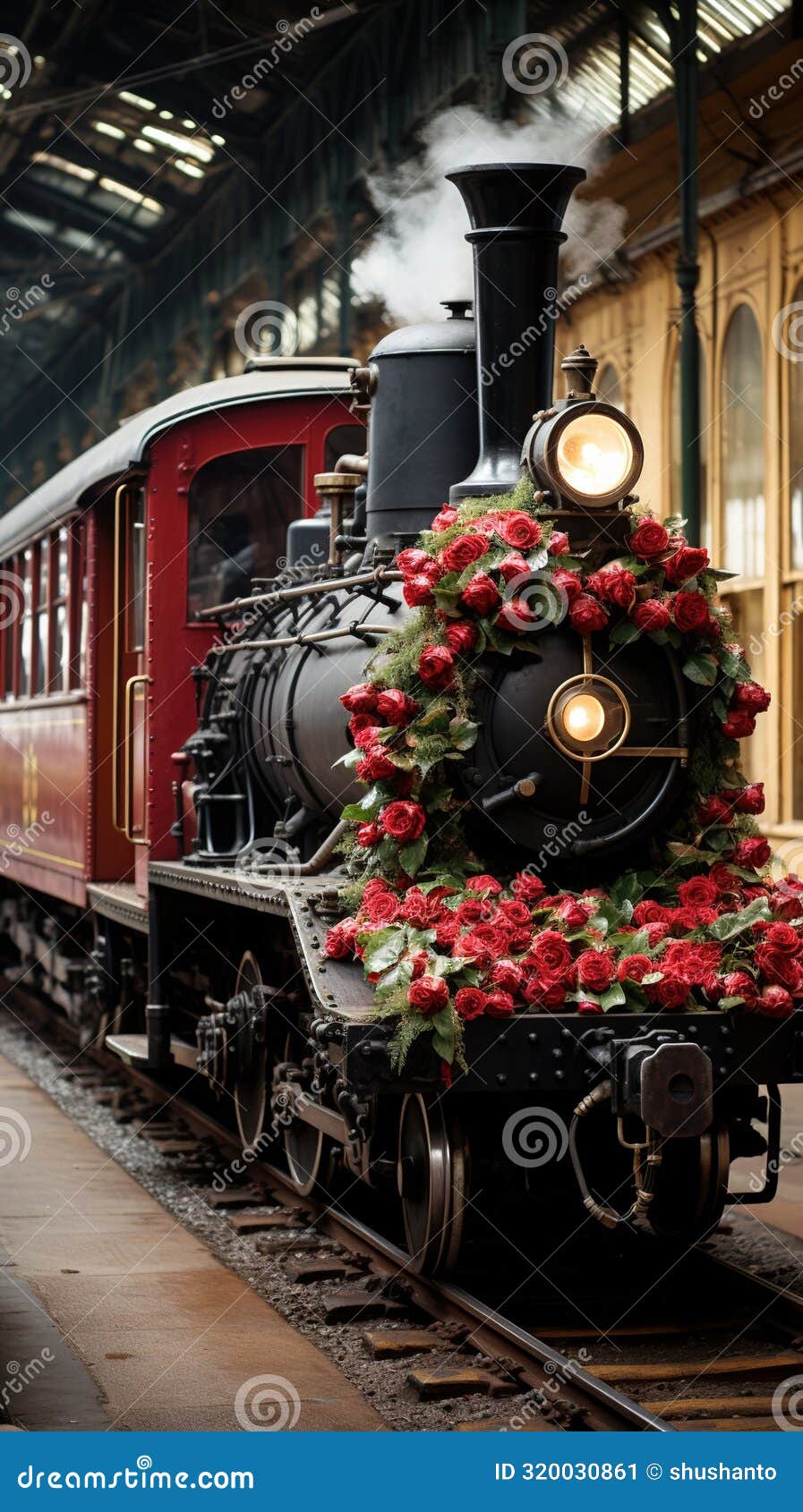 A Steam Train Chugging through a Snow Covered Forest Stock Illustration ...