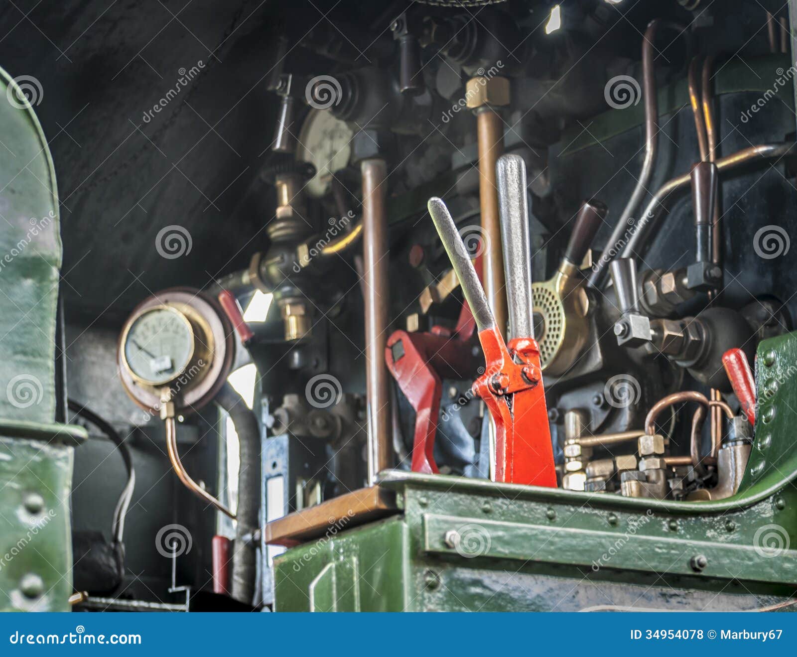 Steam Train Controls stock photo. Image of industrial - 34954078