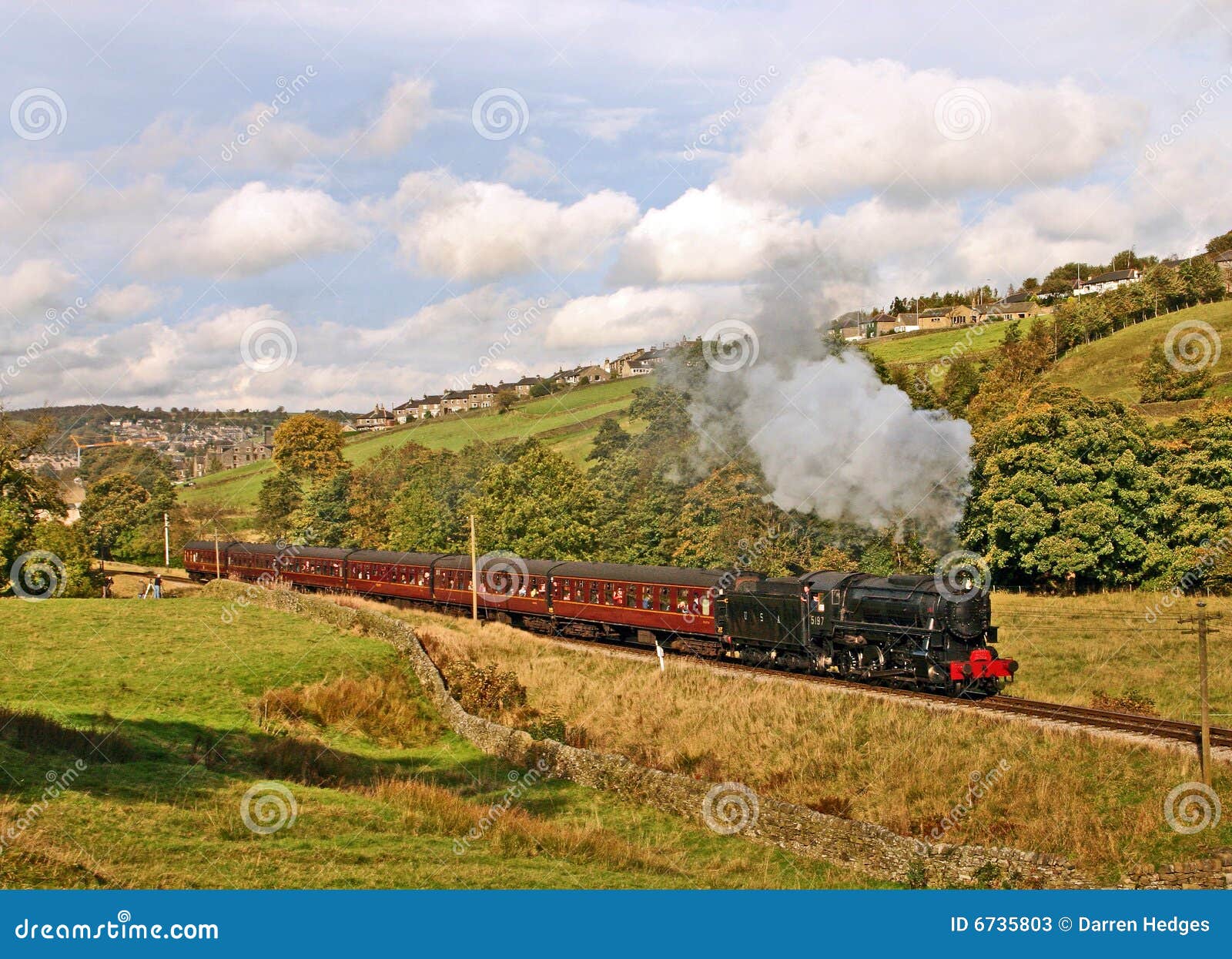 Steam train in countryside stock image. Image of hillside - 6735803