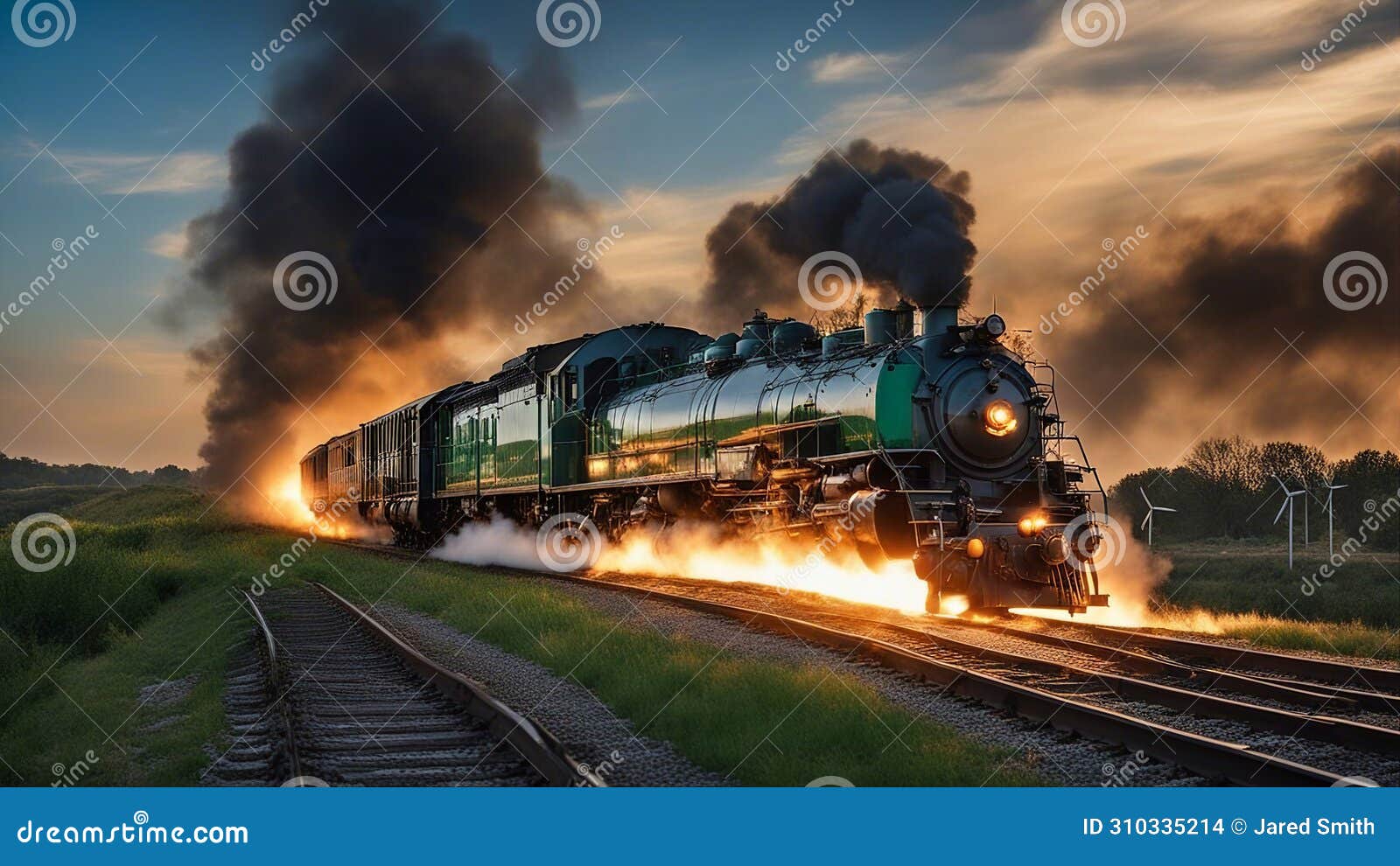 Steam Train in the Countryside Fire Train, a Speedy Exploding, Train ...