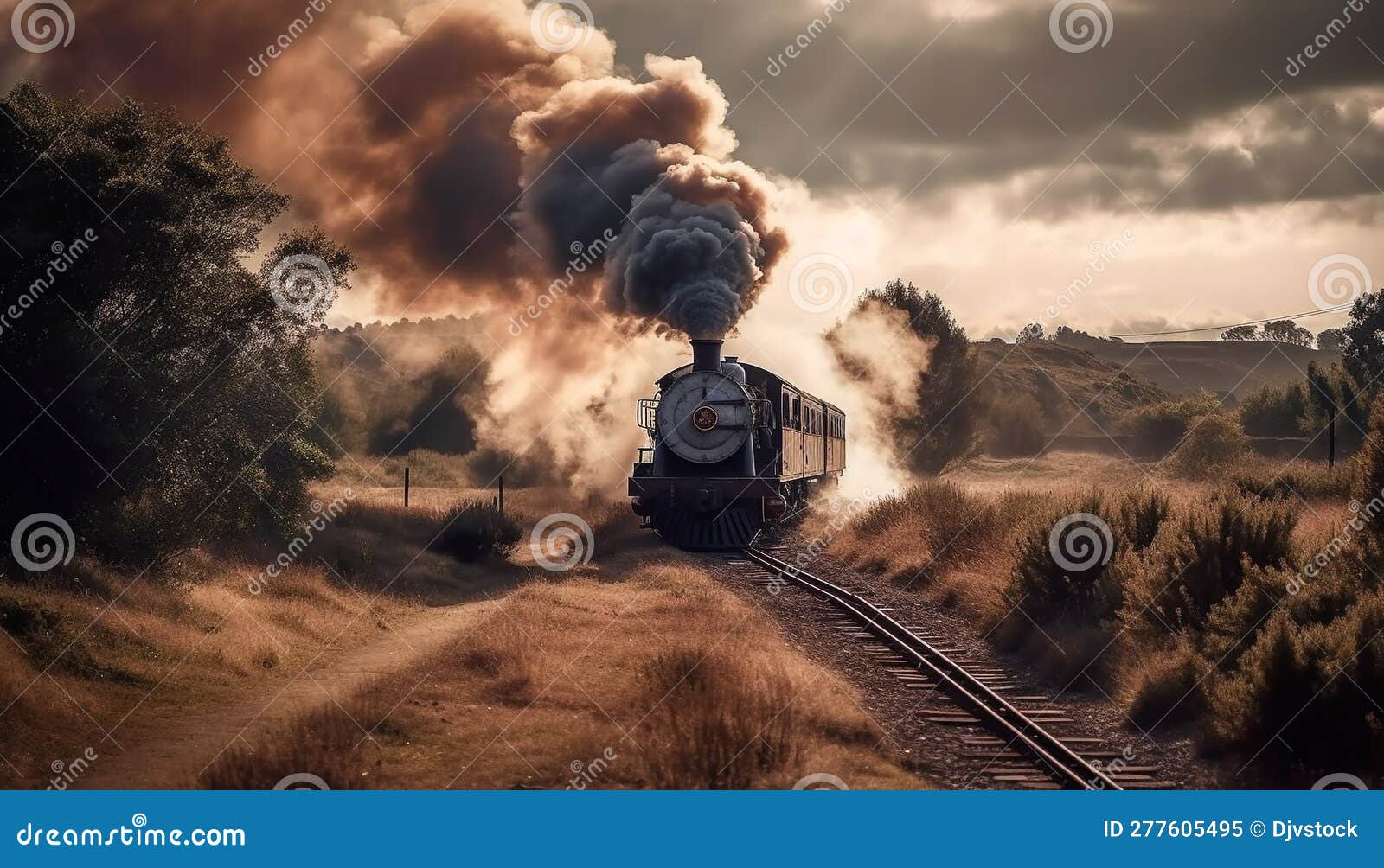 Steam Train Crashes, Causing Destruction and Air Pollution in Nature ...