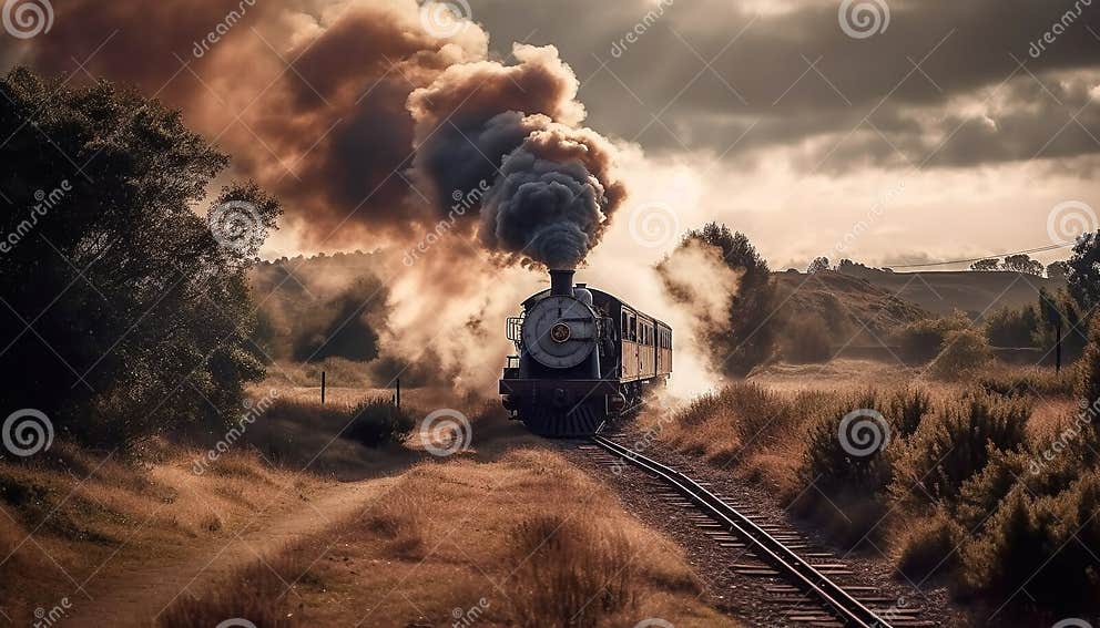 Steam Train Crashes, Causing Destruction and Air Pollution in Nature ...