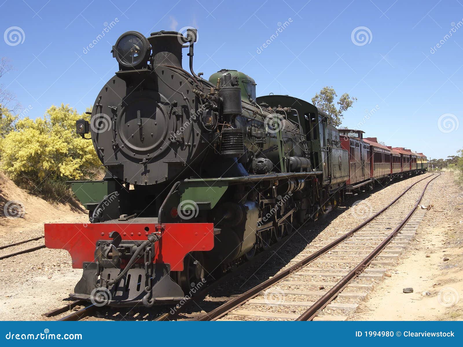 Steam train crossing lines stock photo. Image of locomotive - 1994980