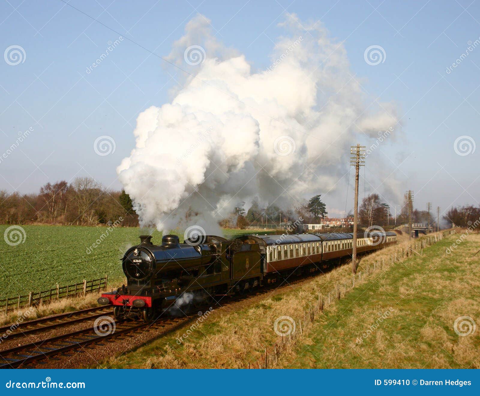Steam Train in the English Countryside Stock Photo - Image of ...