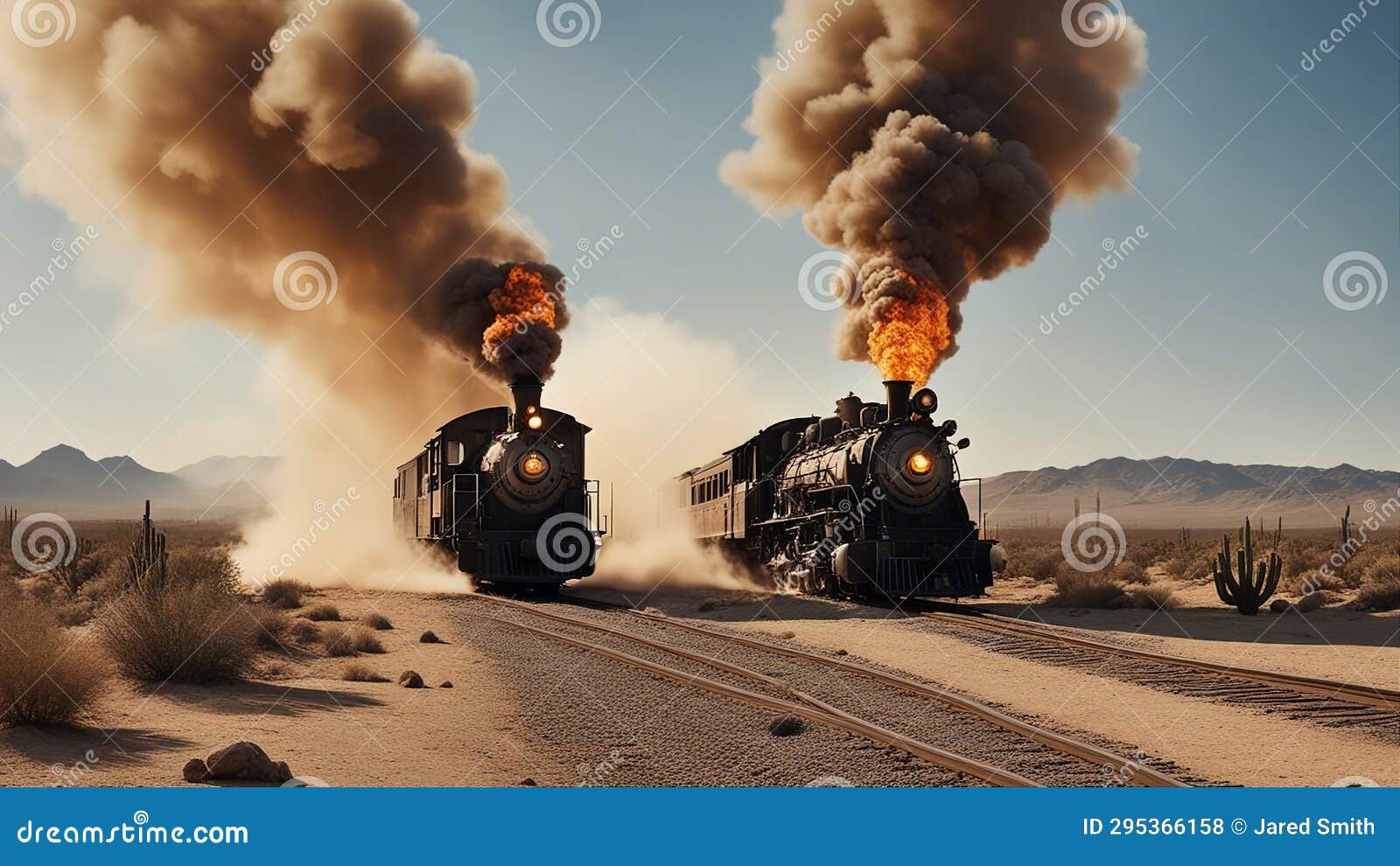Steam Train on the Fire an Exploding Old Western Train on Fire, Flames ...