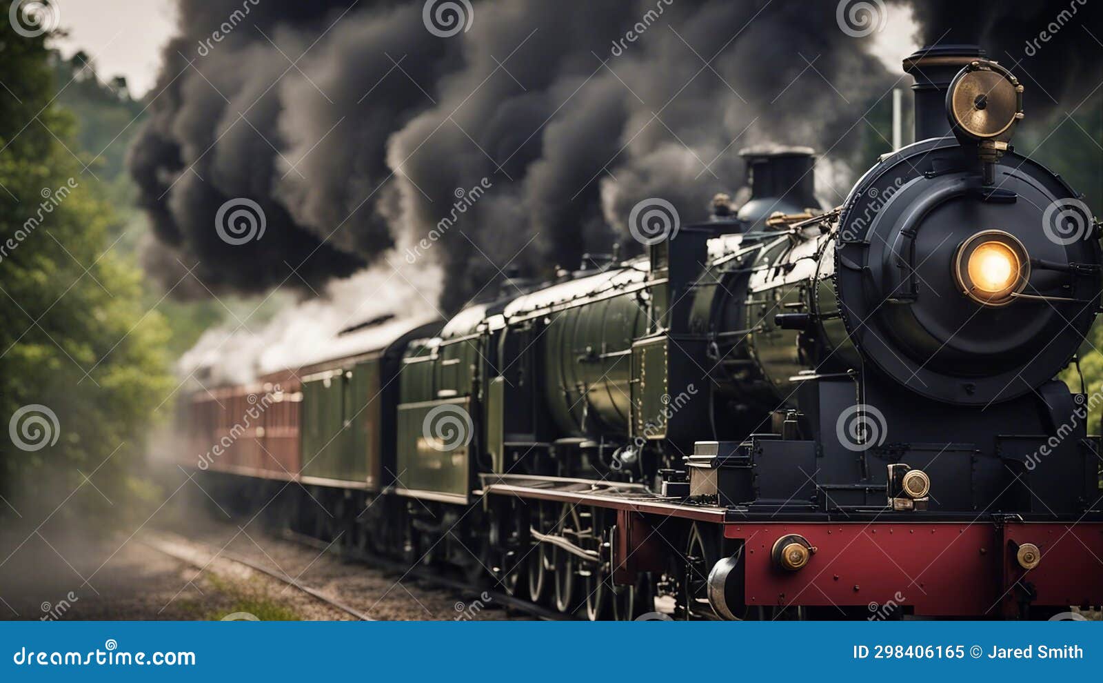 Steam Train in the Forest Steam Train in Forest Stock Image - Image of ...