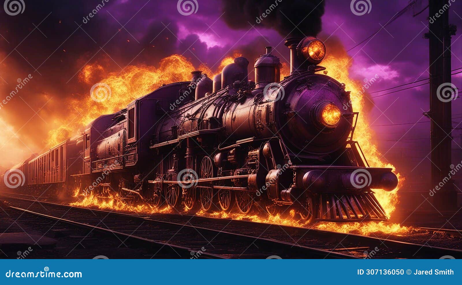 Steam Train in the Forest Burning, Exploding, Train with a Explosion ...