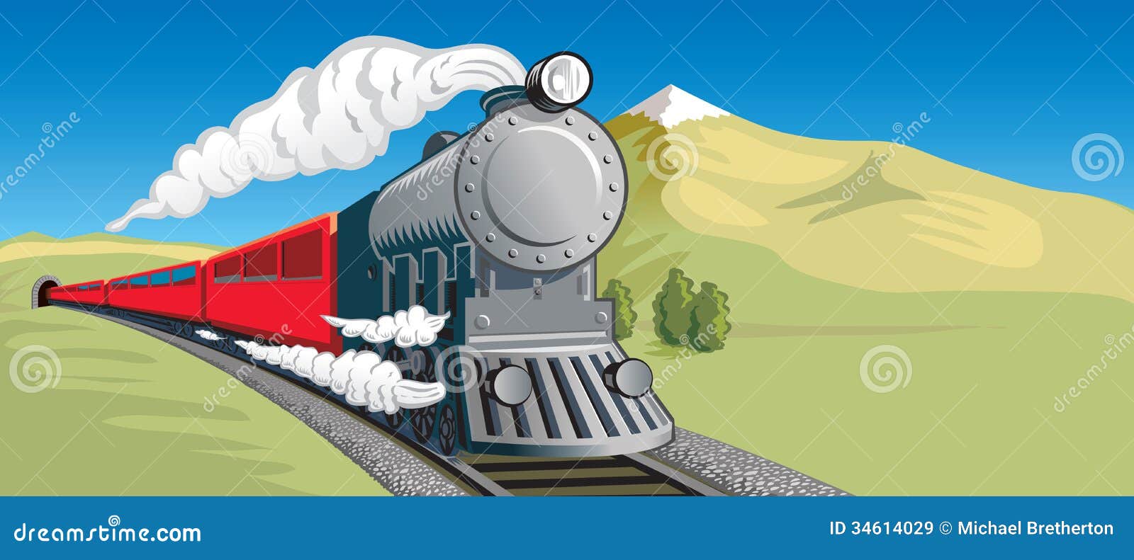 Steam Train stock vector. Illustration of smoke, shunt - 34614029